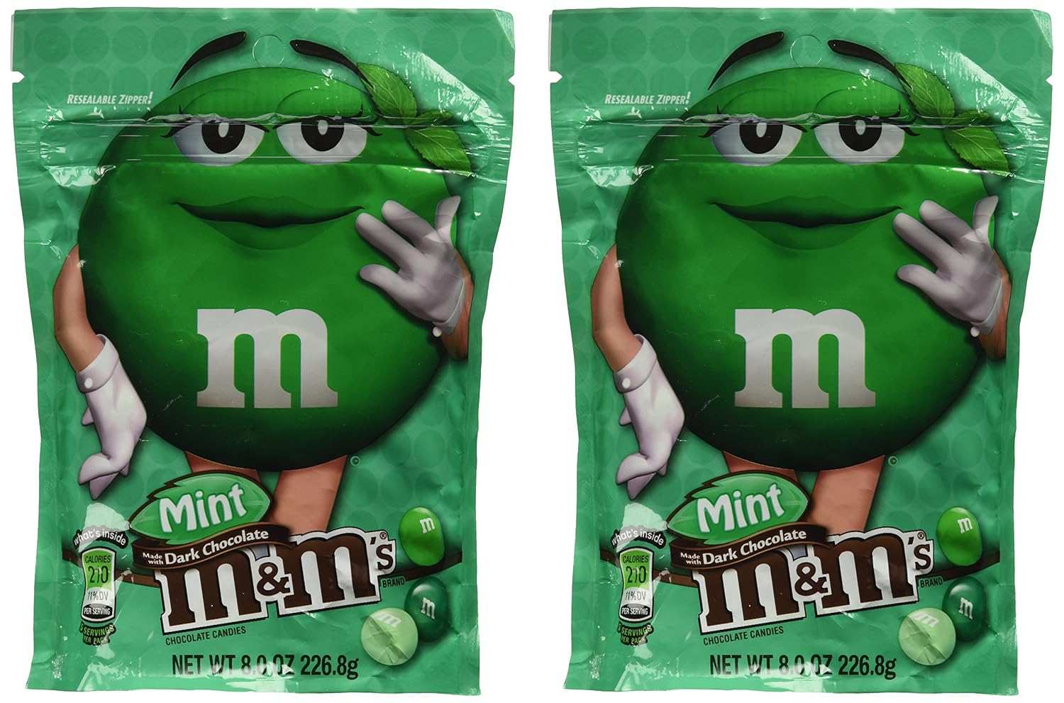 Amazon.com : M&Ms Mint Dark Chocolate Candies ~ 8 Oz (Pack of 2 ...