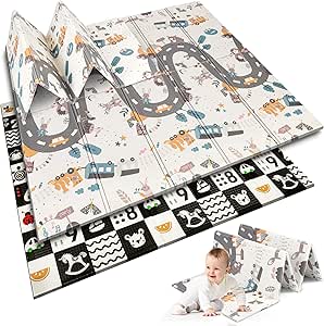 Nukido Play Mat Double-Sided Crawling Mat Baby Crawling Mat Floor ...