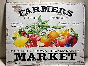 Amazon.com: Summer Sign Farmers Market Produce Sign Fruit and Vegetable ...