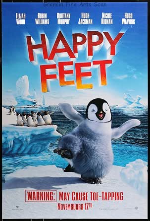 HAPPY FEET 2006 - Theatrical Movie Poster Featuring the voice talents ...