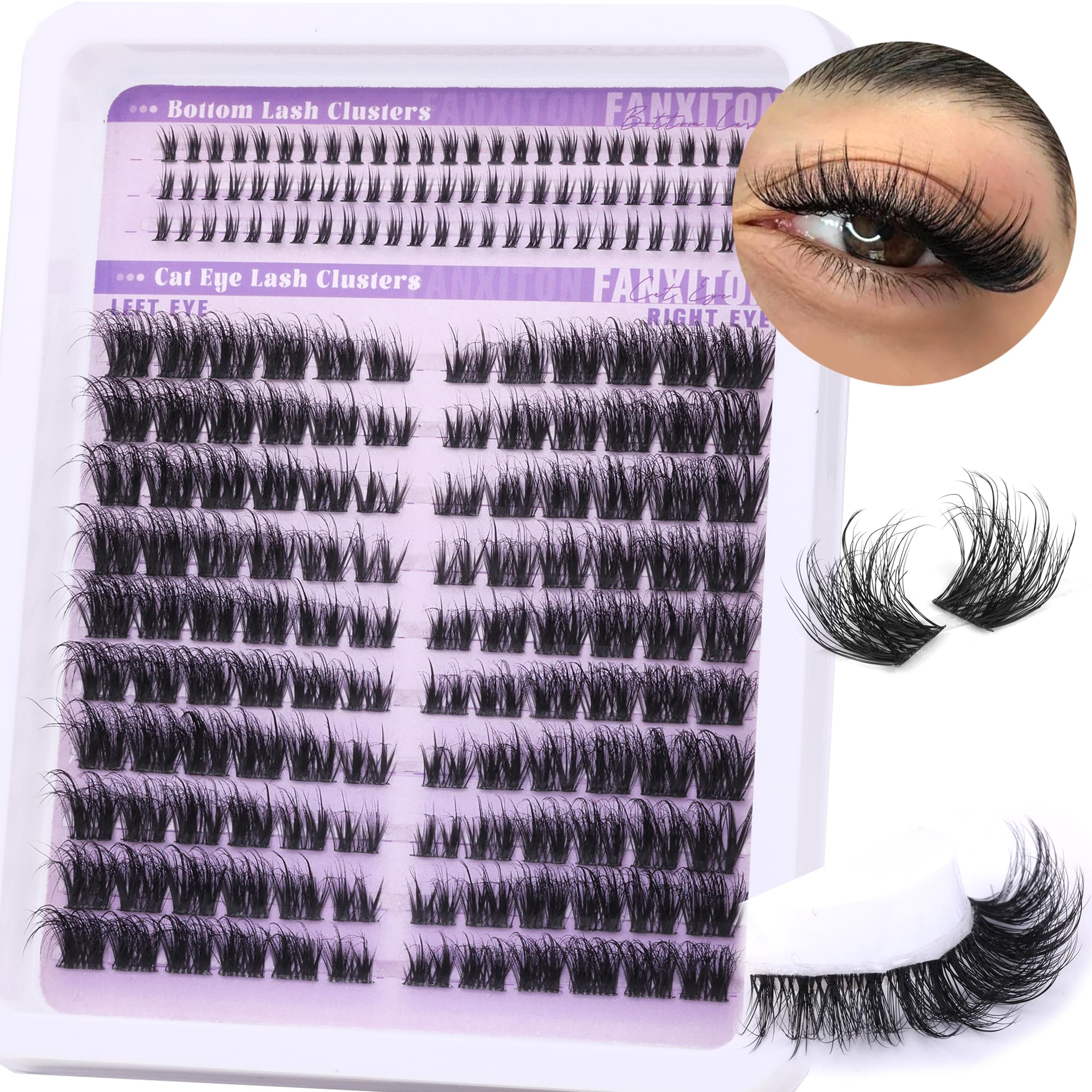 Amazon.com: Lash Clusters Fluffy Thick Cluster Lashes Volume Eyelash ...
