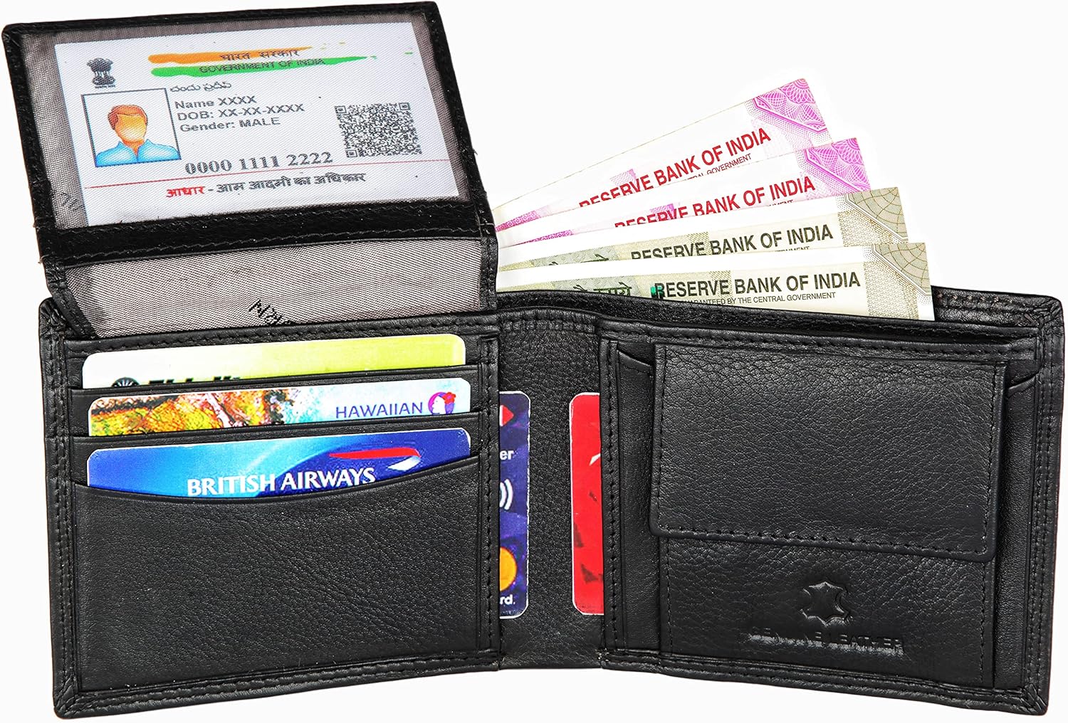 Wildhorn Men Leather Black Wallet, Key Ring & Pen (Rakhi Gift): Buy ...