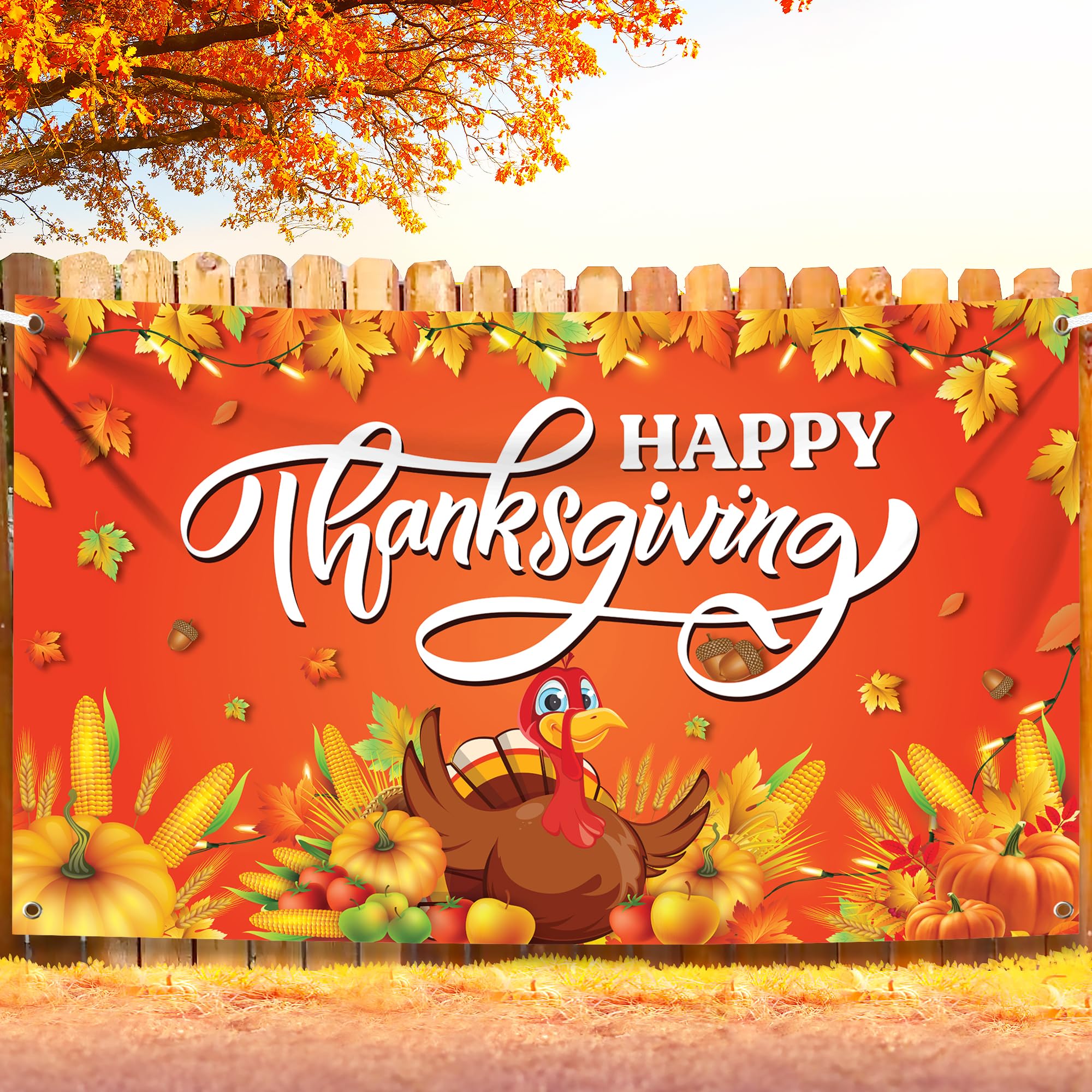 Amazon.com: KatchOn, Happy Thanksgiving Banner - XtraLarge, 72x44 Inch ...