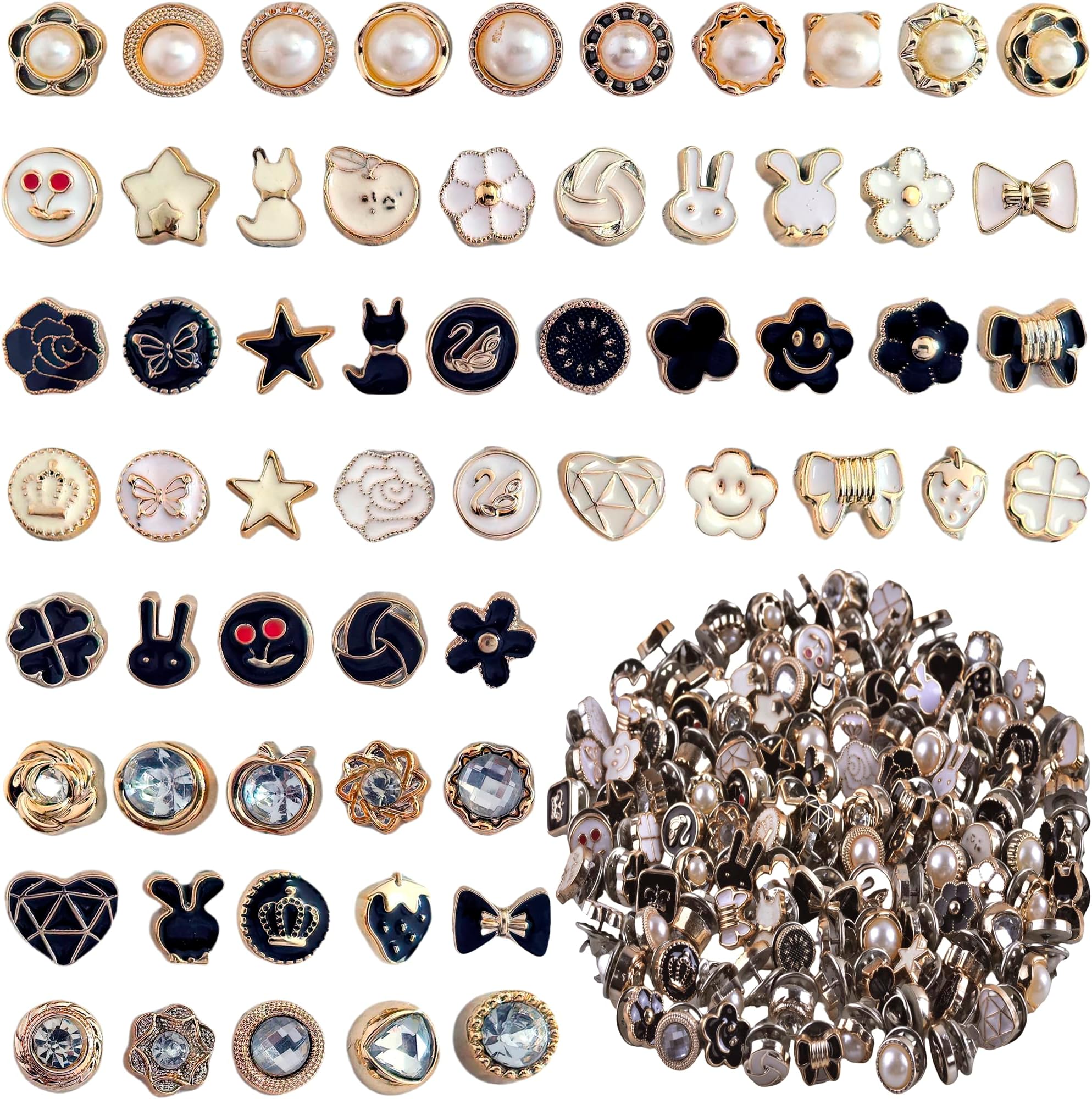 Amazon.com: Brooches and Pins for Women Bulk 140pcs Charms for Socks ...