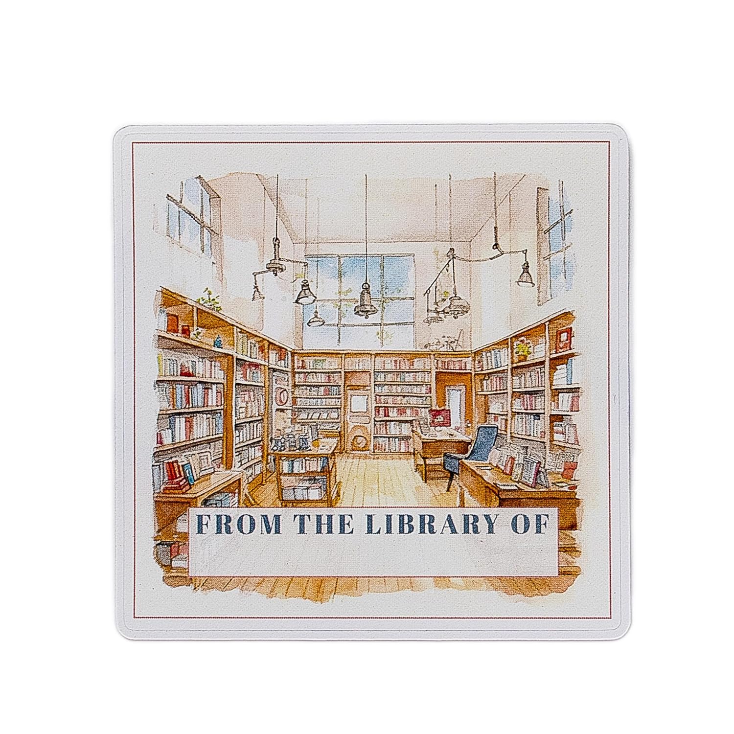 Amazon.com: Bookplates Self-Adhesive, Mid Century Modern Library Book ...