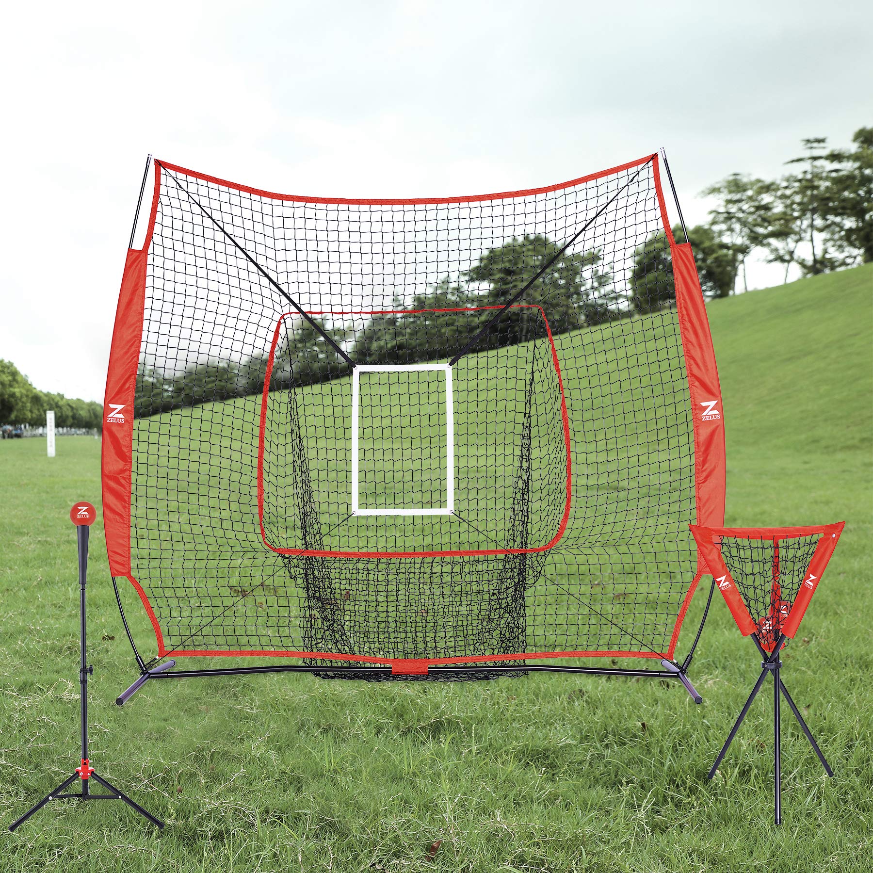 Snapklik.com : 7x7ft Baseball And Softball Practice Net + Batting Tee ...