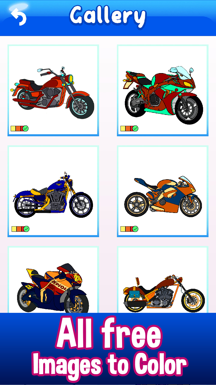 Bikes Coloring Book : Color By Number - Vehicles Coloring Games - App ...
