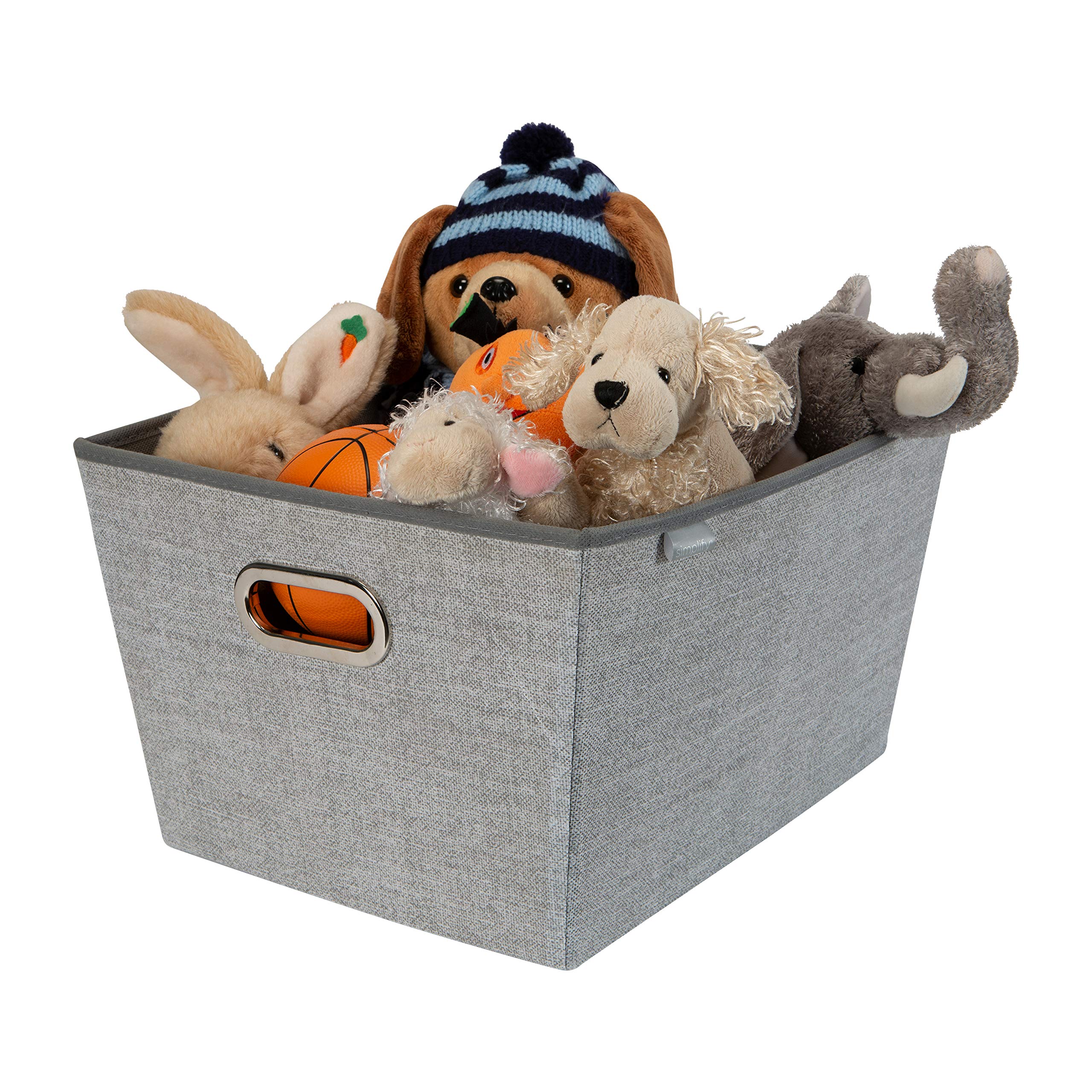 Snapklik.com : Simplify Grommet Bins Heather Grey Soft Storage Collection