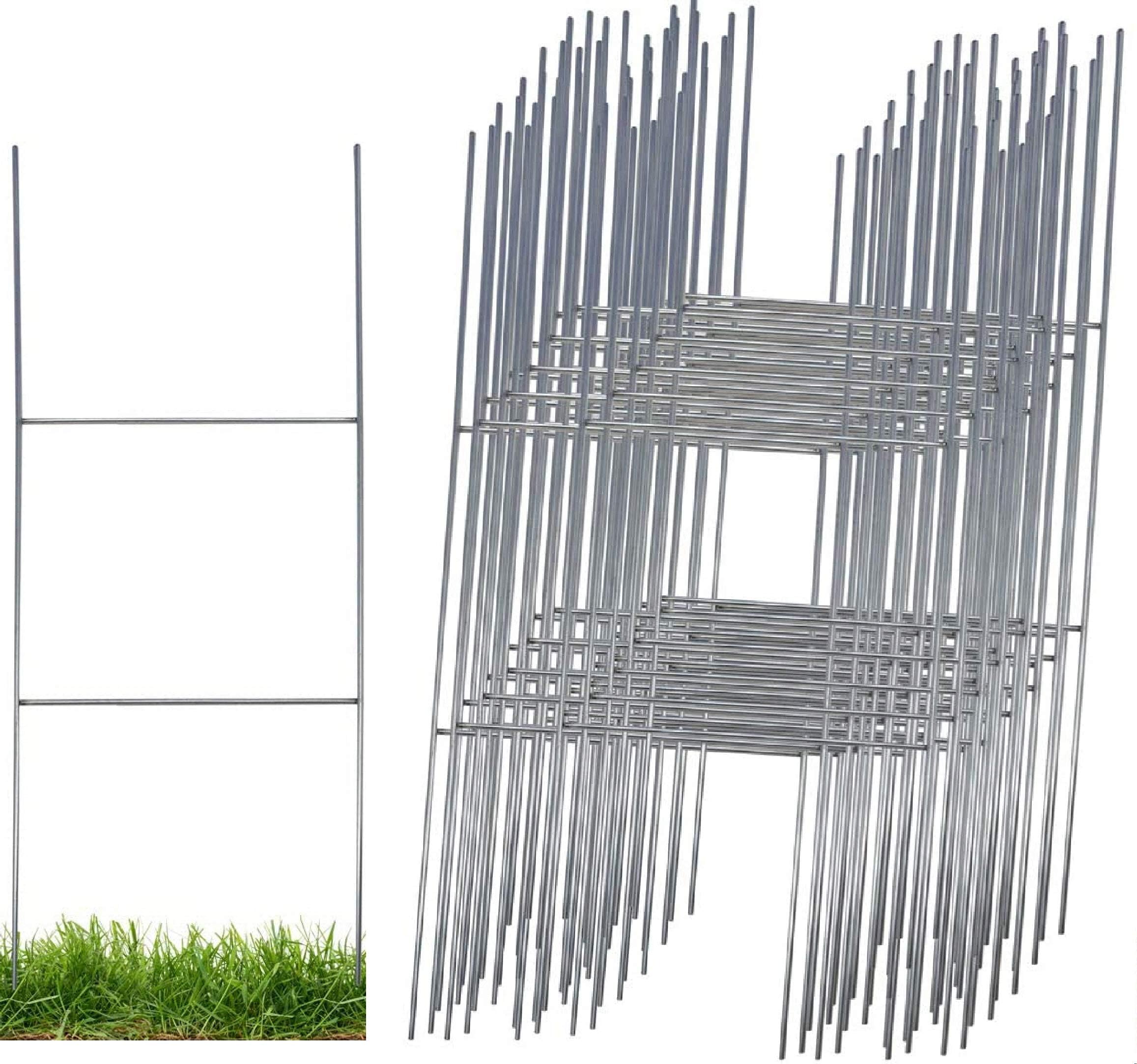 Amazon.com : 25pcs Yard Sign Stakes, 16.5x7 Inch H Frame Wire Stakes ...