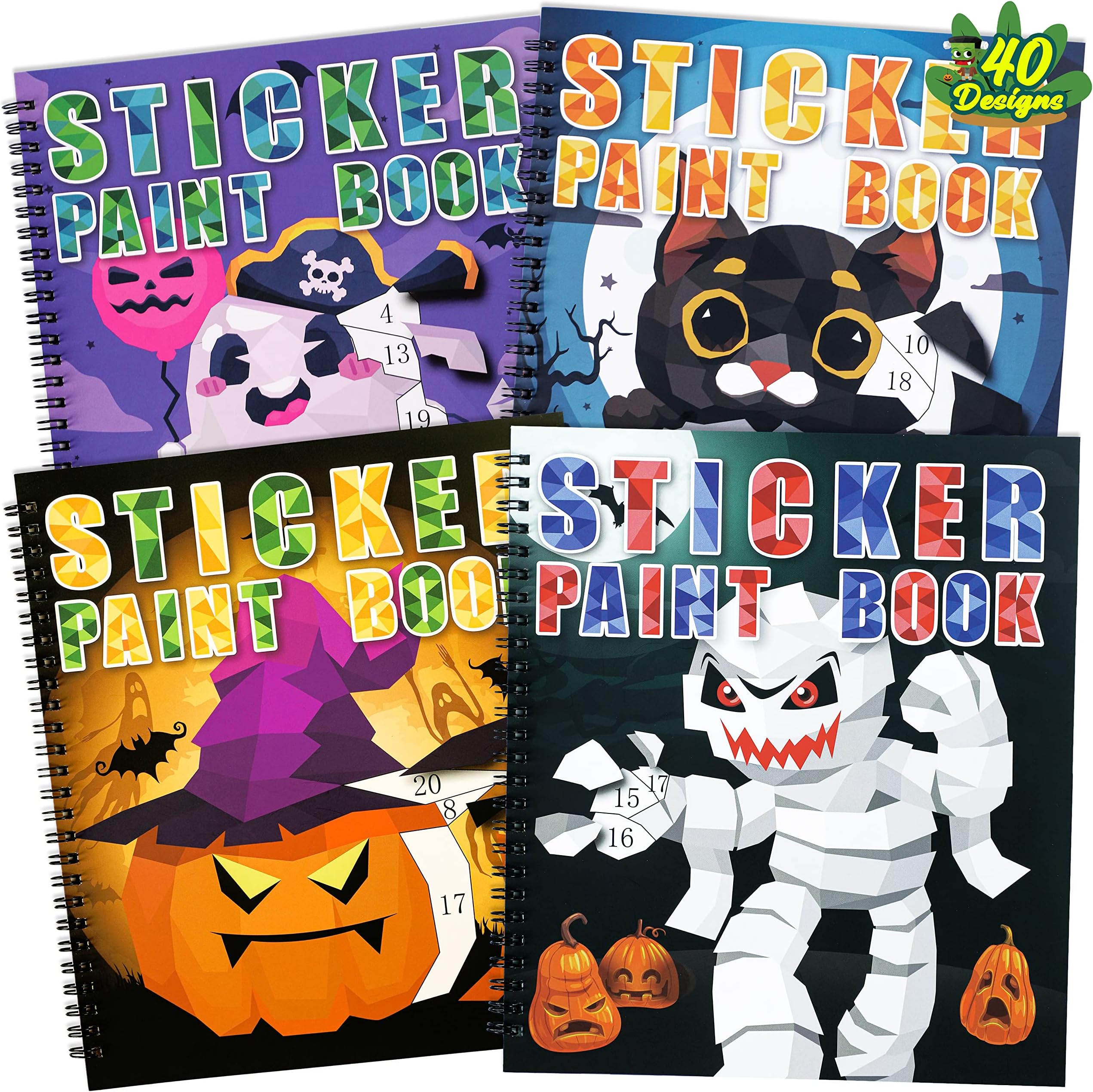 Amazon.com: 4 Pcs Paint by Sticker Books Sticker Art Books for Kids ...