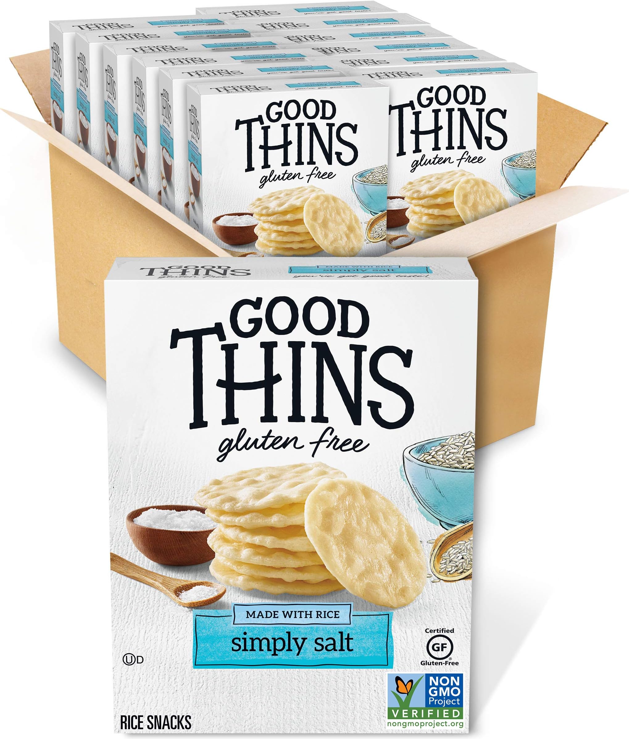 Amazon.com: Good Thins Simply Salt Rice Snacks Gluten Free Crackers ...