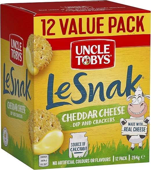 Uncle Tobys Le Snak Cheddar Cheese, 12-Pack, 264g : Amazon.com.au ...