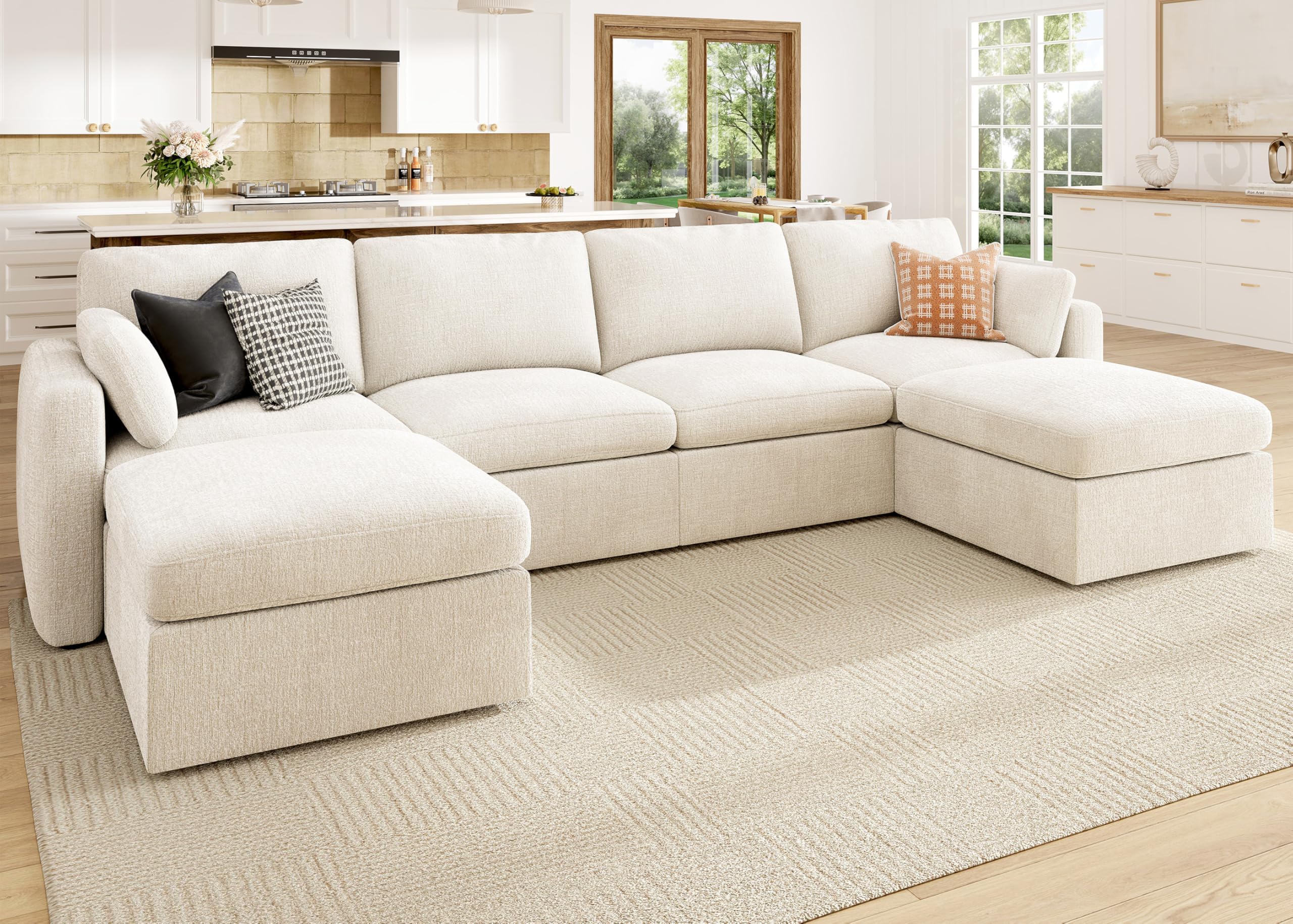 Amazon.com: HONBAY Sectional Couch with Storage Seats, Modular ...
