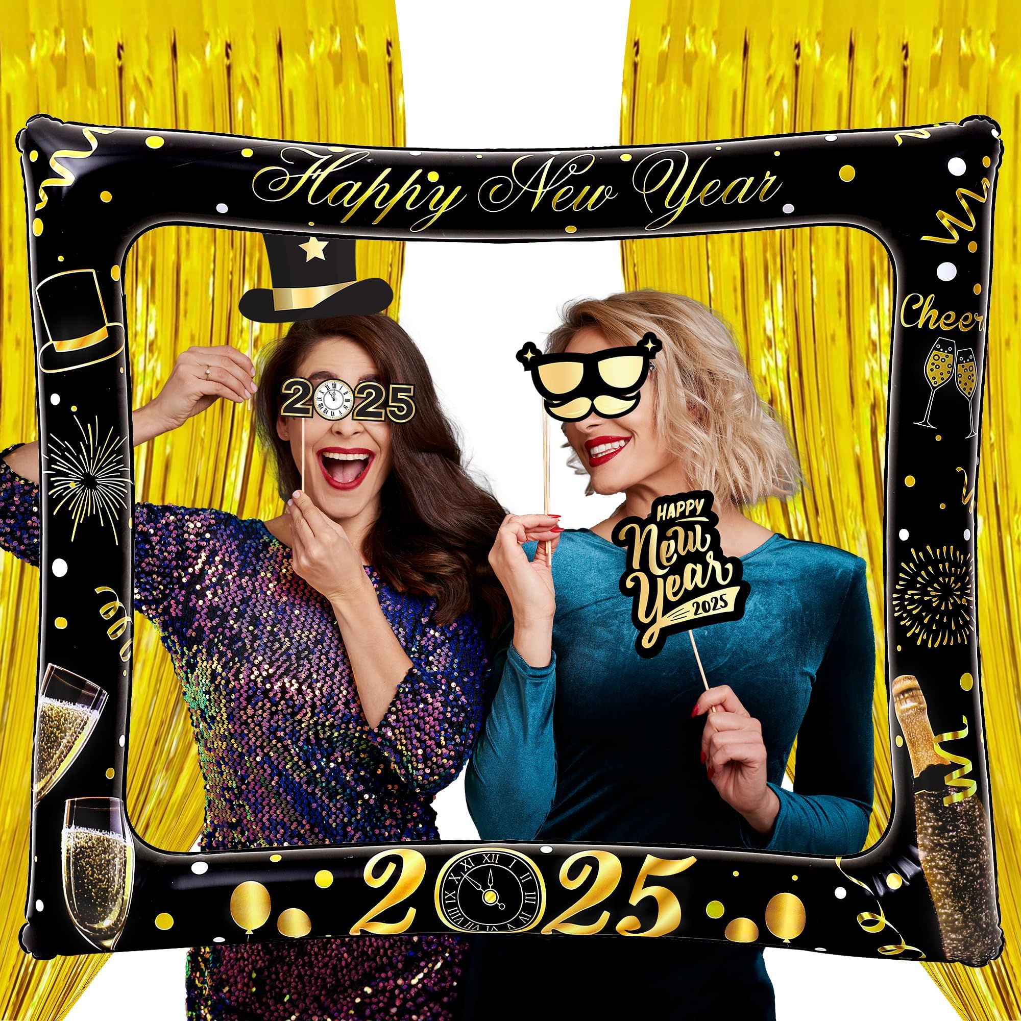 Amazon.com: New Years Eve Photo Booth Props 2025 - 30 Pcs Rainbow Funny ...