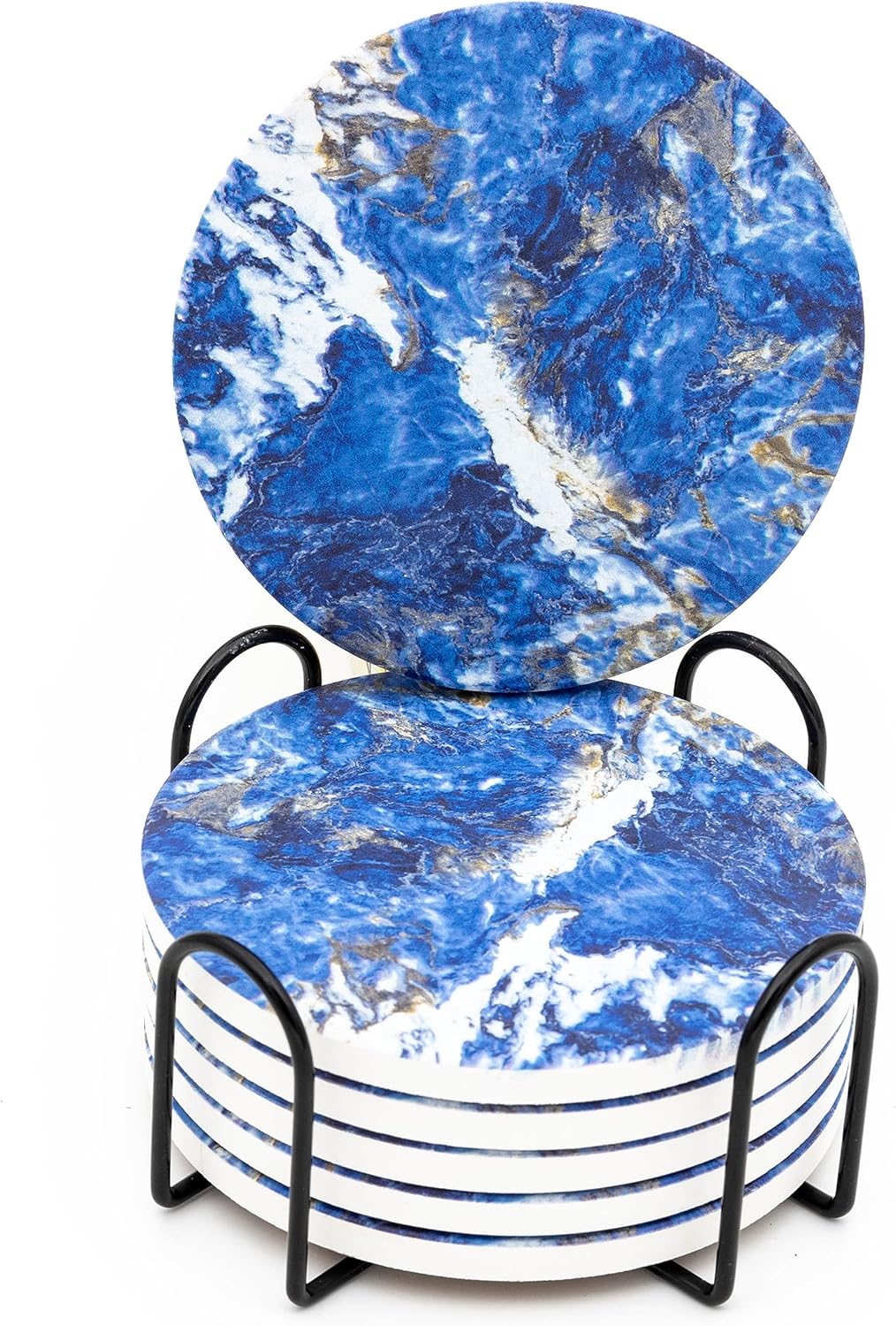 Amazon.com: TiTimonk Ceramic Coasters [6 Pack] Coasters with Holder ...