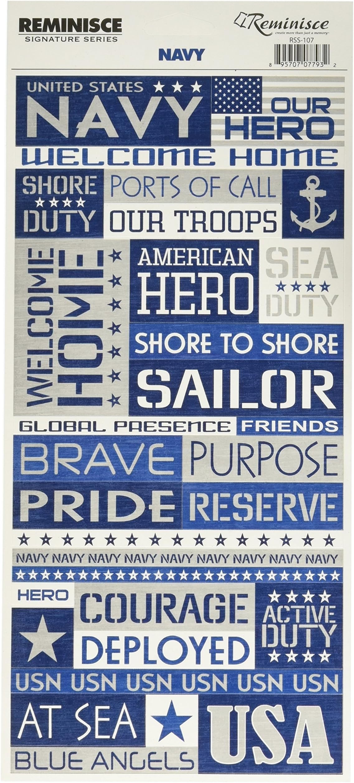 Amazon.com: Scrapbook Customs 61348 Navy Occupation Cardstock Scrapbook ...