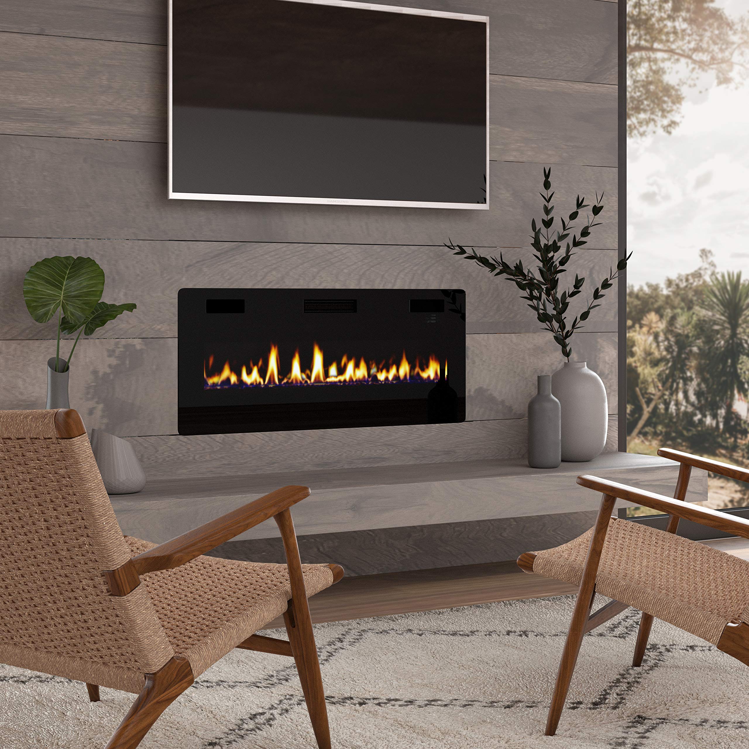 Amazon.com: Electric Fireplace, Cool to The Touch Fireplace Heater ...