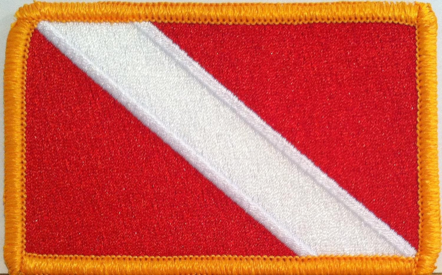 Amazon.com: DIVER DOWN SCUBA DIVING FLAG Iron On Patch Embroidery Gold ...