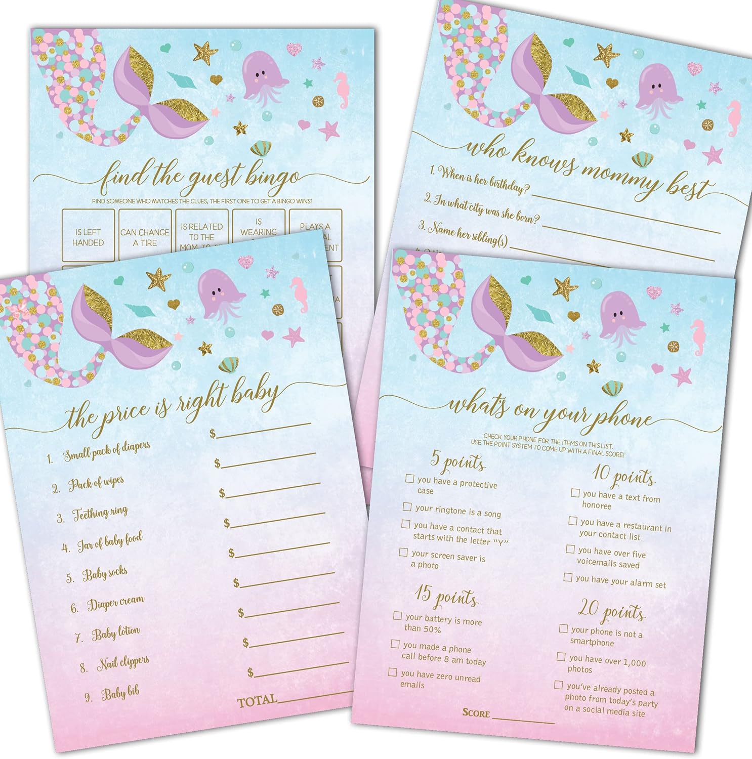 Amazon.com: All Ewired Up Baby Shower Games, Find The Guest, The Price ...