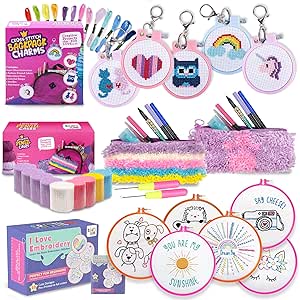 Amazon.com: CRAFTILOO 10 Pre-Stamped Embroidery Patterns for Beginners ...