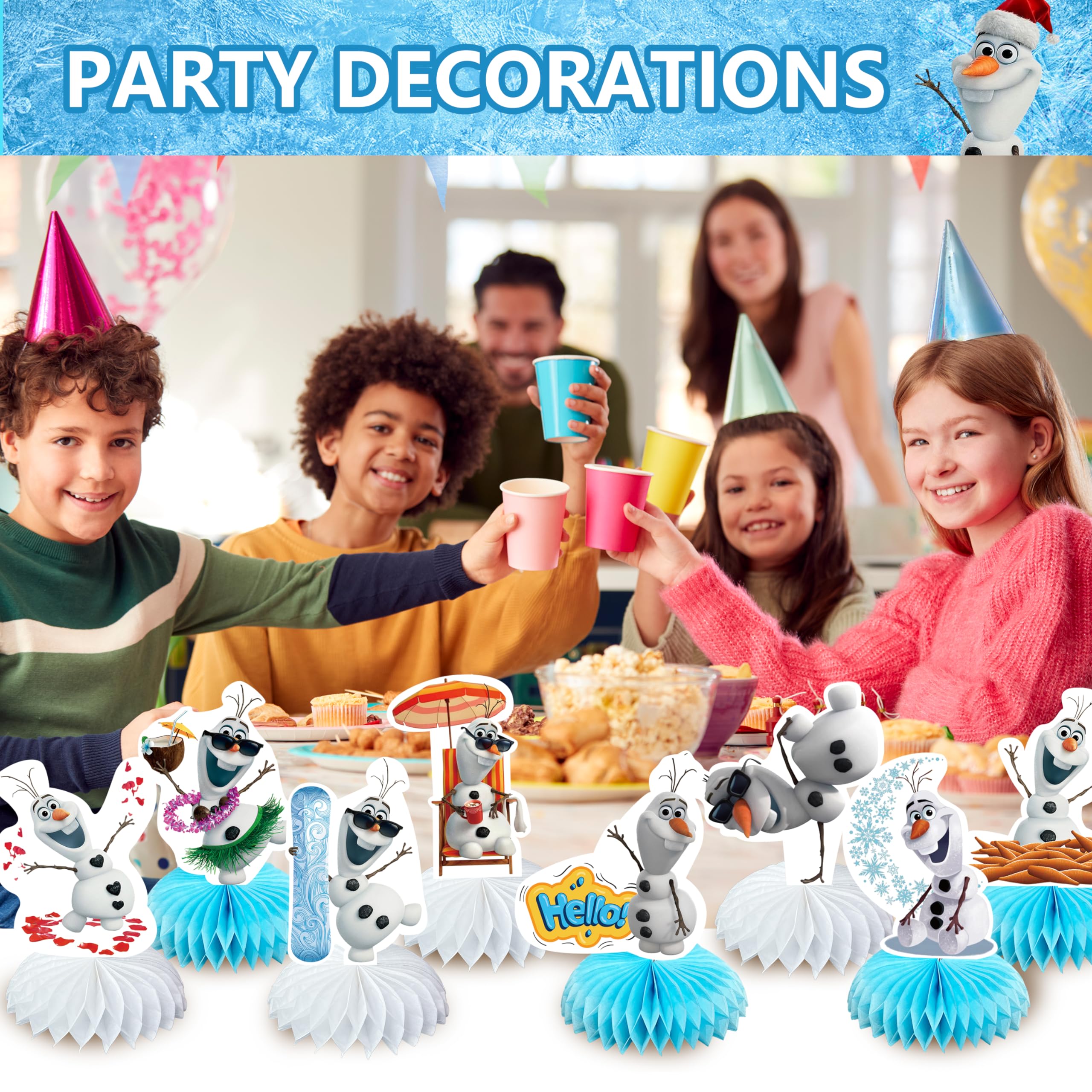 Snapklik.com : 8 Pcs Frozen Olaf 3D Honeycomb Centerpieces Table ...