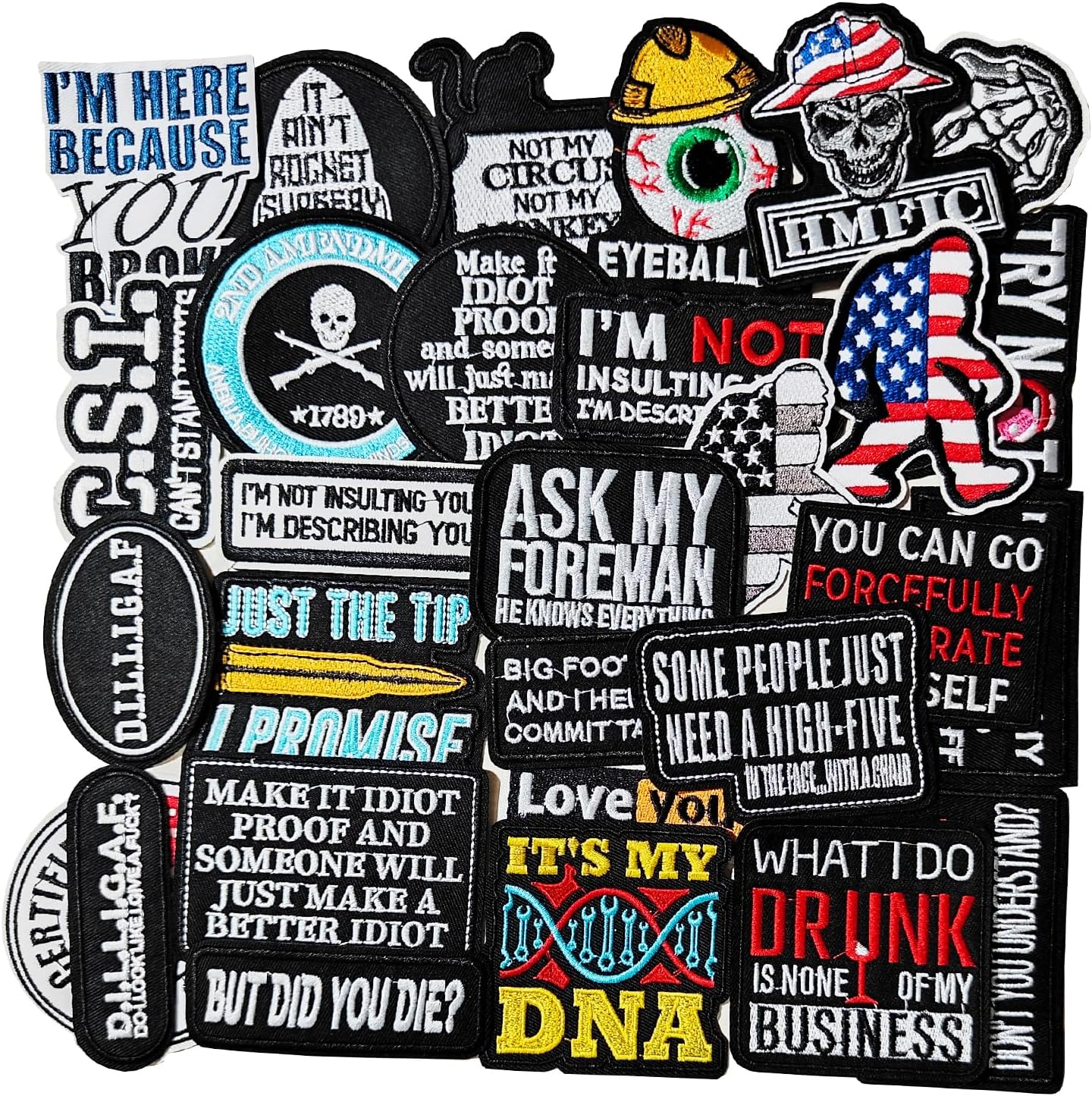 Amazon.com: Deokdam 32Pcs Funny Sayings and Prank Meme Embroidery ...