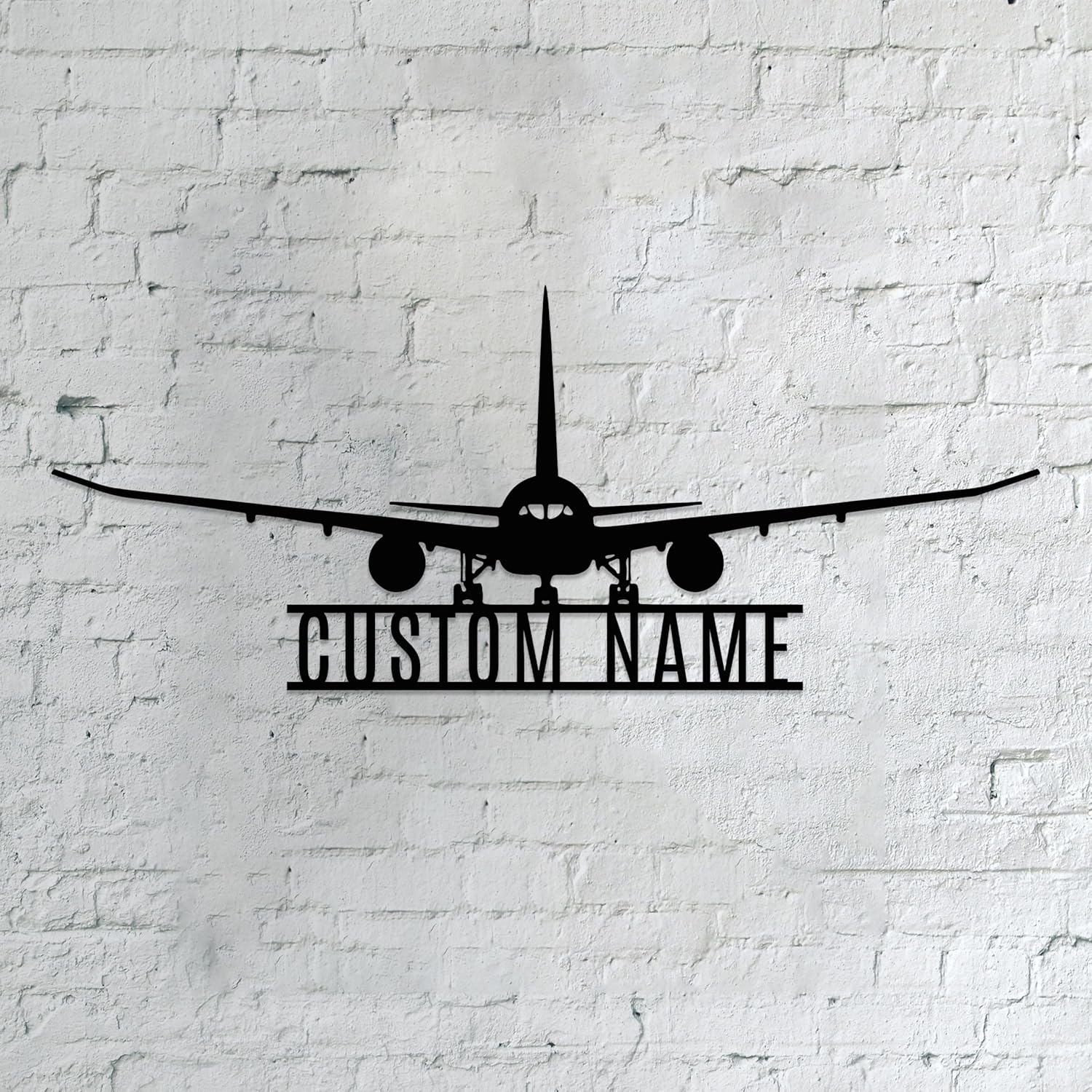 Amazon.com: Personalized Metal Airplane Wall Art, Airplane Name Sign ...
