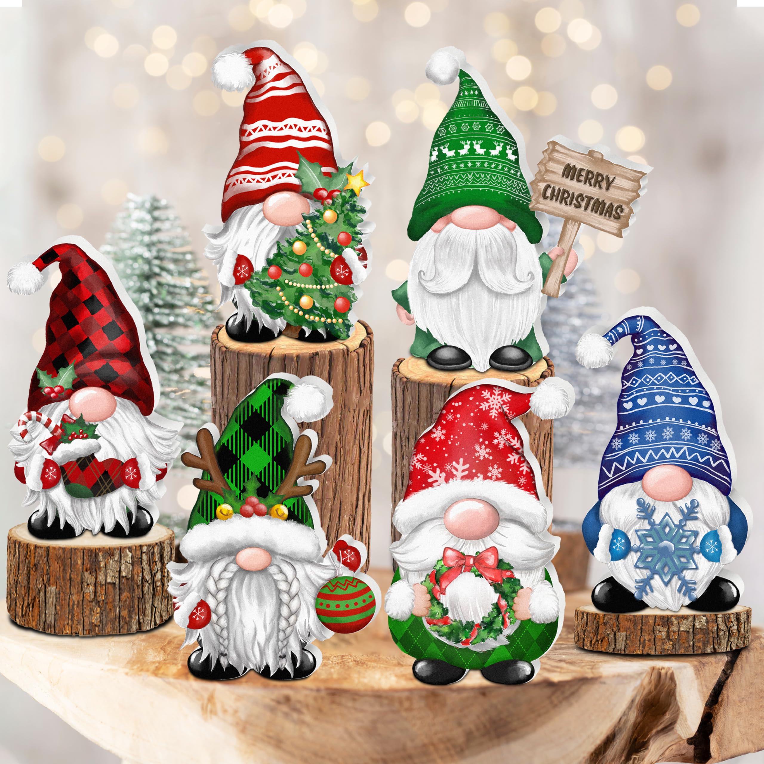 Amazon.com: JOPHMO Christmas Wooden Gnome Table Centerpieces Tabletop ...