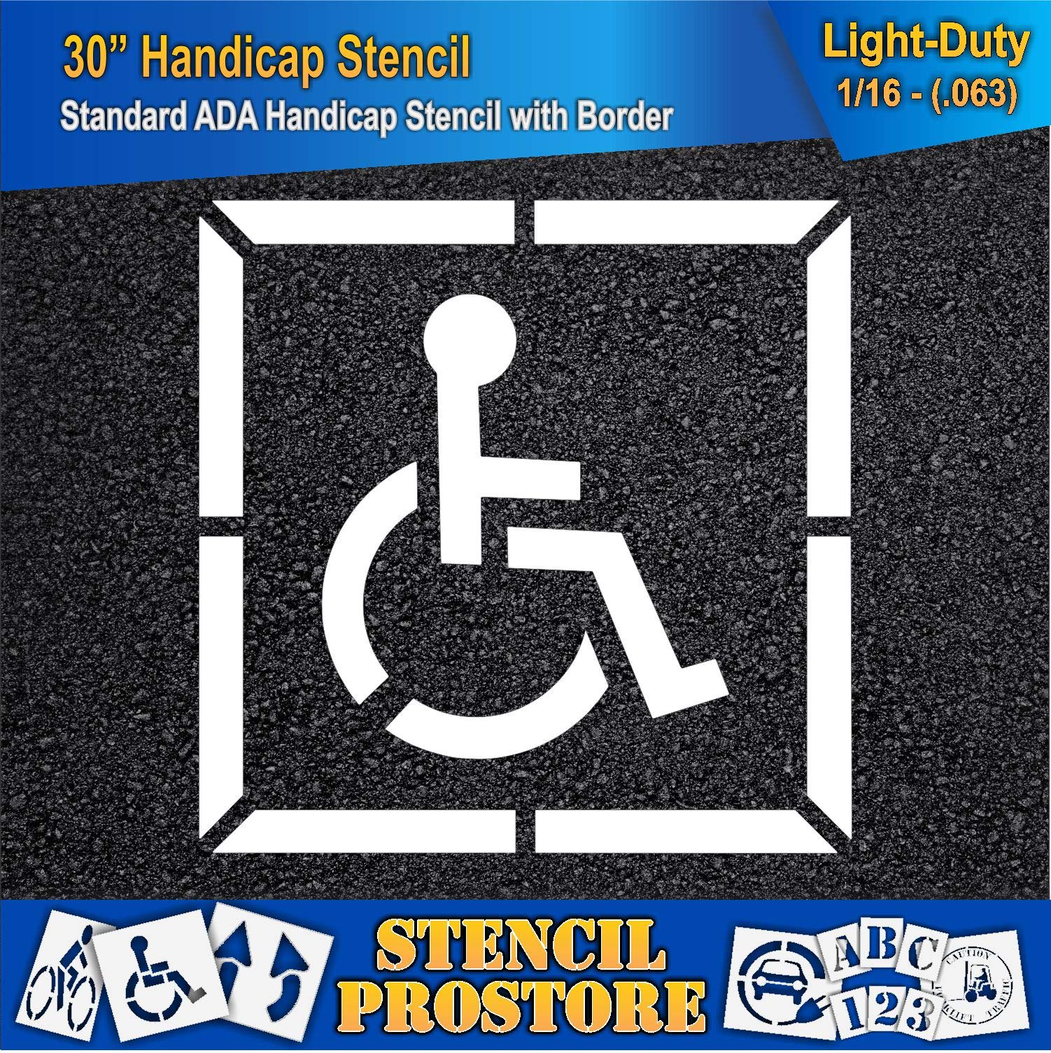 Snapklik.com : Parking Lot Stencil - 30" - Handicap Stencil