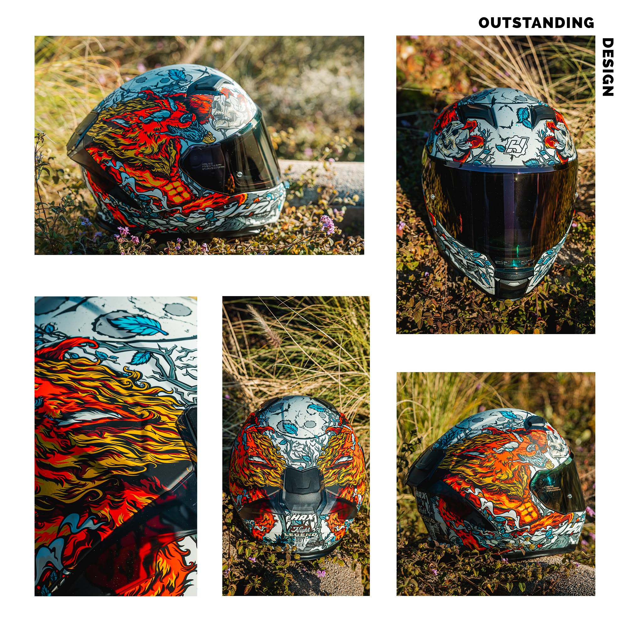 Snapklik.com : HAX Force Glow-in-The-Dark Aerodynamic Full Face Helmet ...