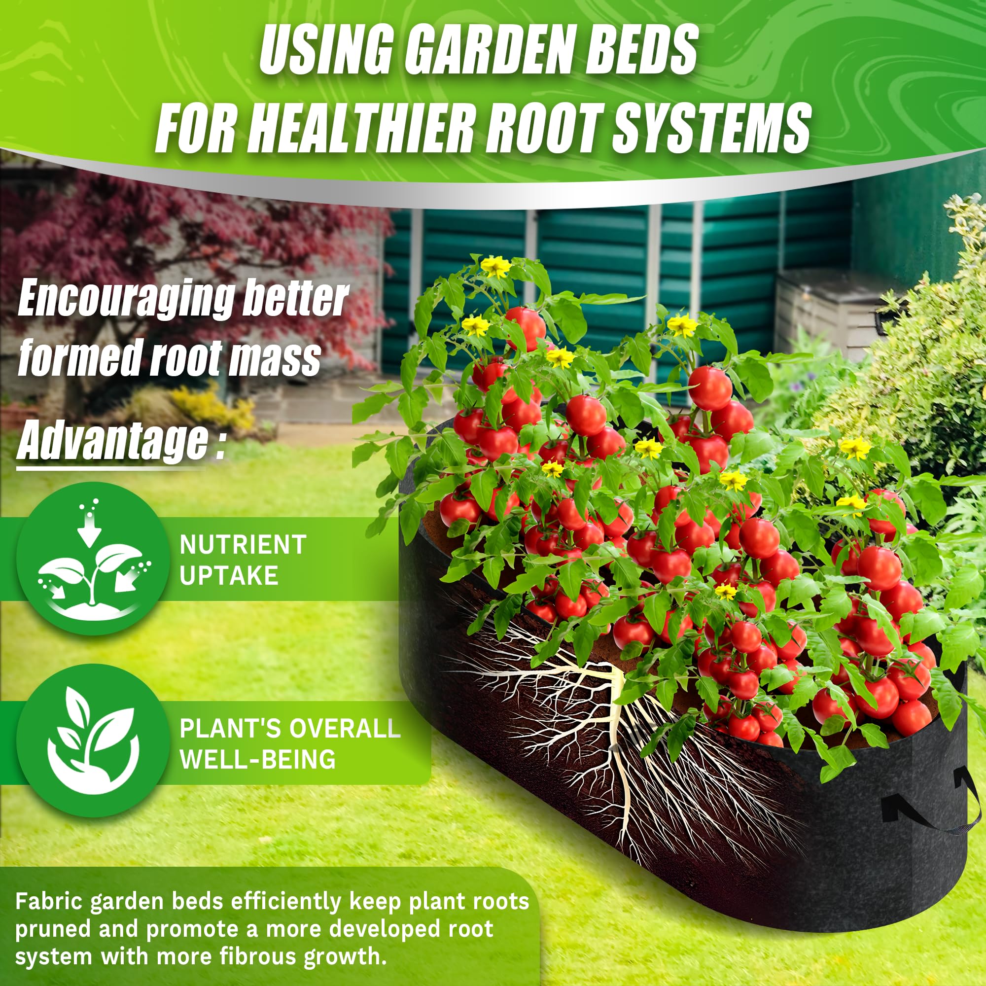 Snapklik.com : Sumloty Plant Grow Bags- 6x3x1ft Fabric Raised Garden ...