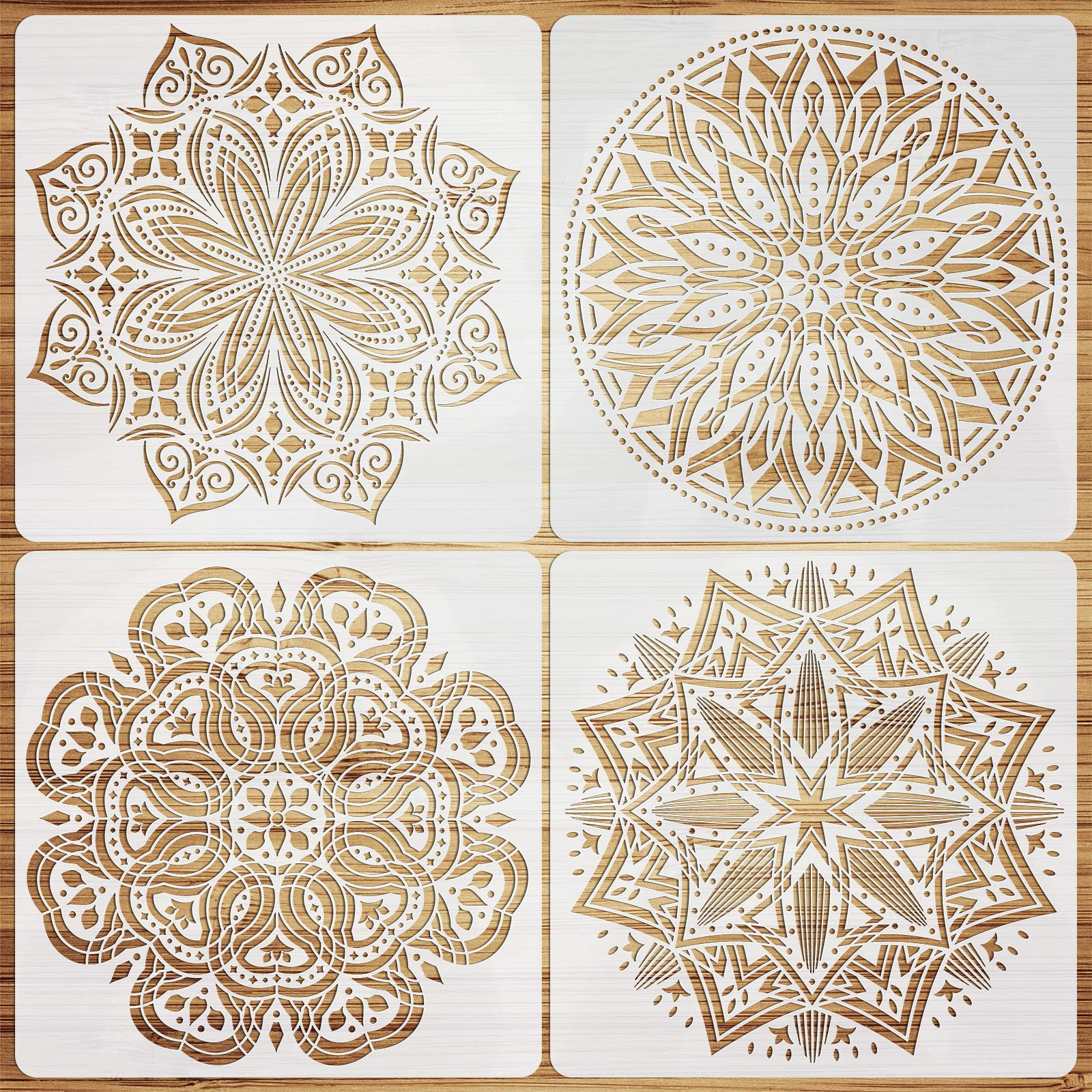 Buy VETPW 4 Large Stencil Mandala Dot Stencils Drawing Painting ...