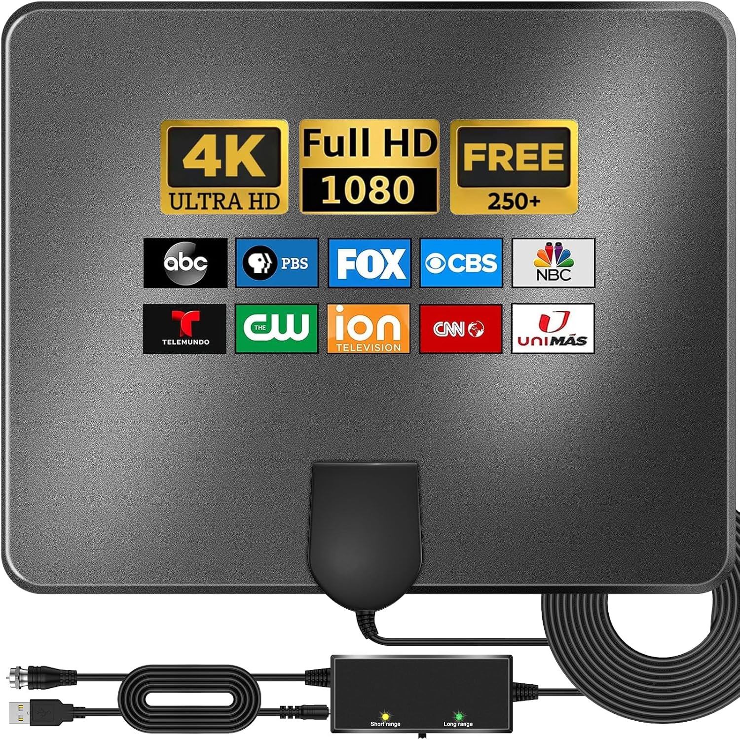 Amazon.com: Digital TV Antenna Up to 450 Miles Range, Indoor HD Amplified Antenna Ultra-Large ...