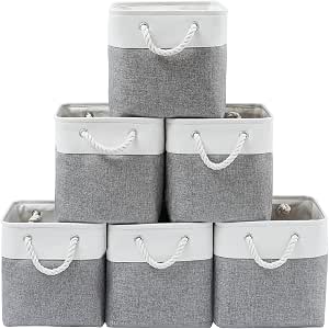 ICEMOR 33 x 33 x 33 cm Cube Storage Boxes, 6 Pack Large Collapsible ...