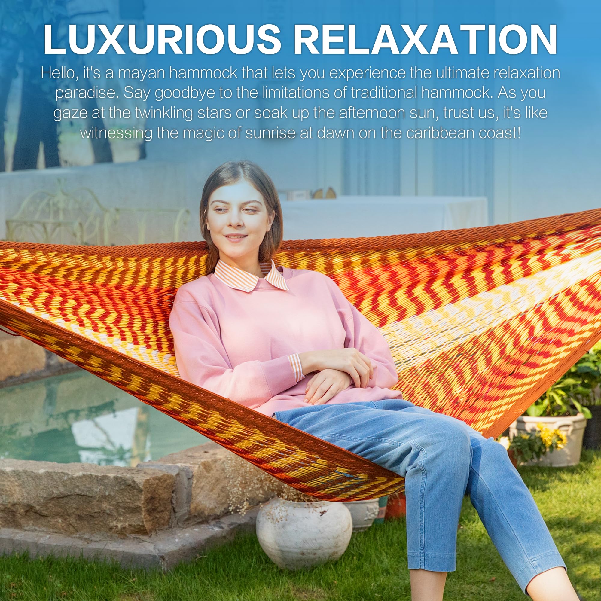 Snapklik.com : PNAEUT Mayan Hammock, Handwoven XL Thick Soft Rope ...