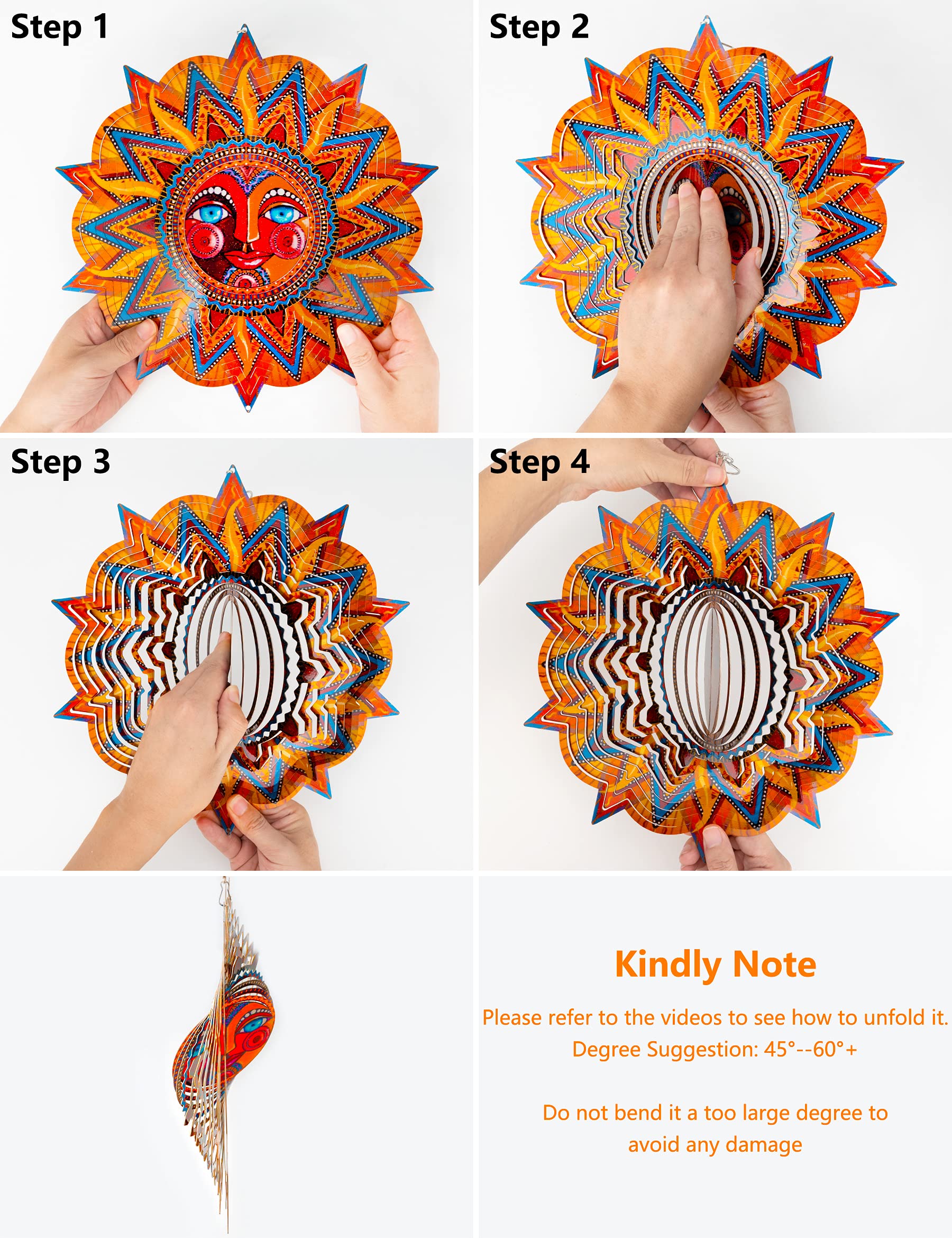 Snapklik.com : Smiling Sun Wind Spinners, 12 Inch Wind Sculptures ...