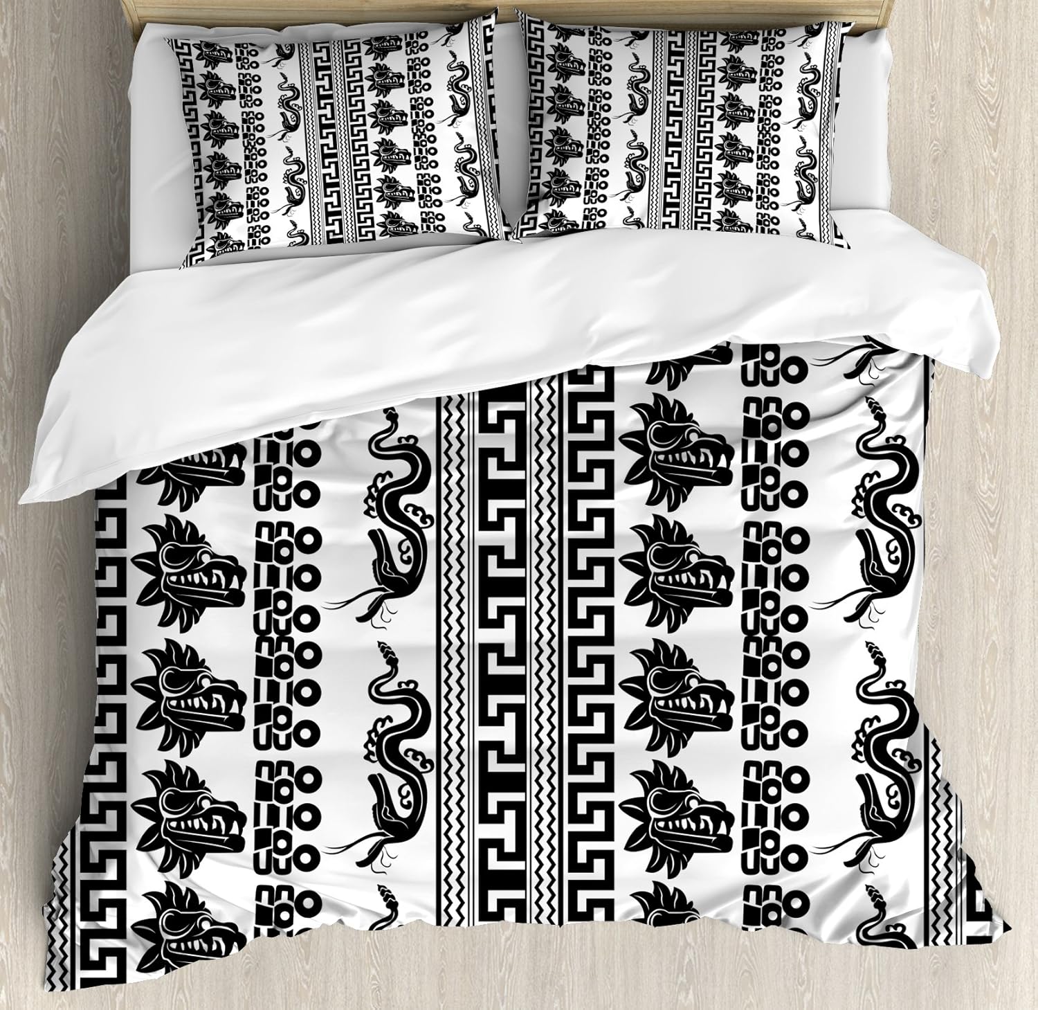 Amazon.com: Lunarable Aztec Duvet Cover Set, Mythological in ...