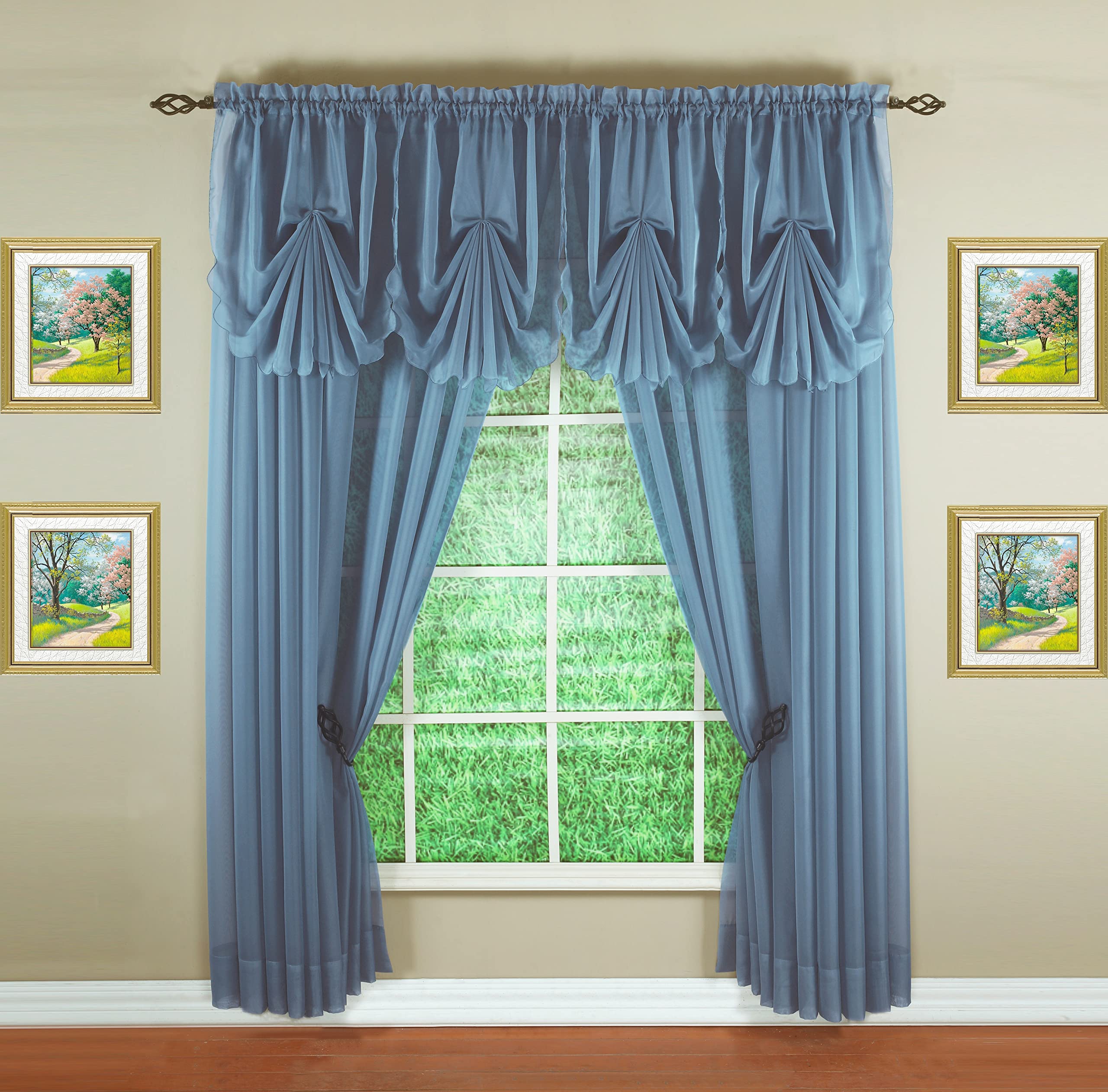 Amazon.com: Today's Curtain Emelia Original Voile Panel 90", Wedge Blue ...