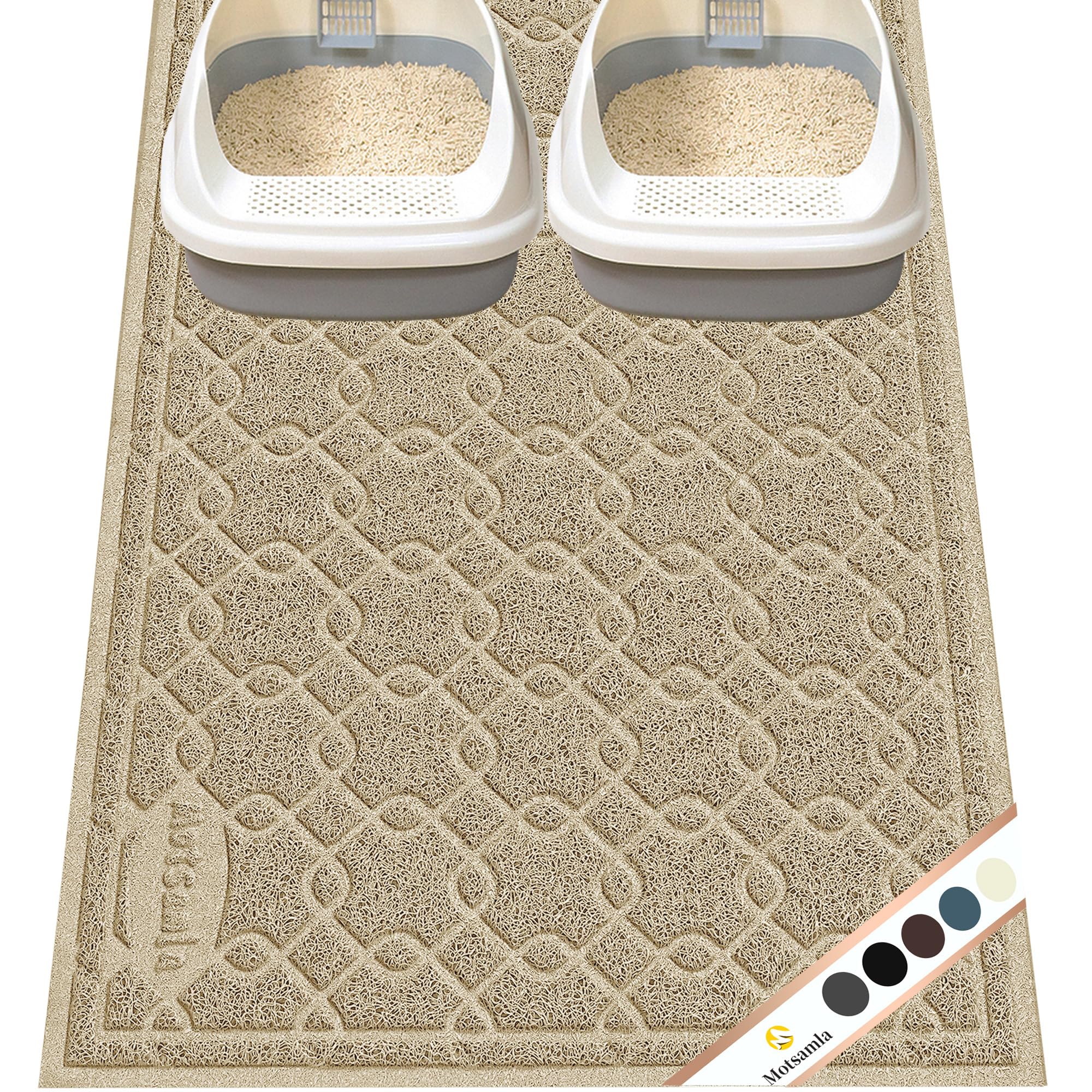 Amazon.com: Motsamla Cat Litter Box Mat, 47" x 32" XL Large Kitty ...