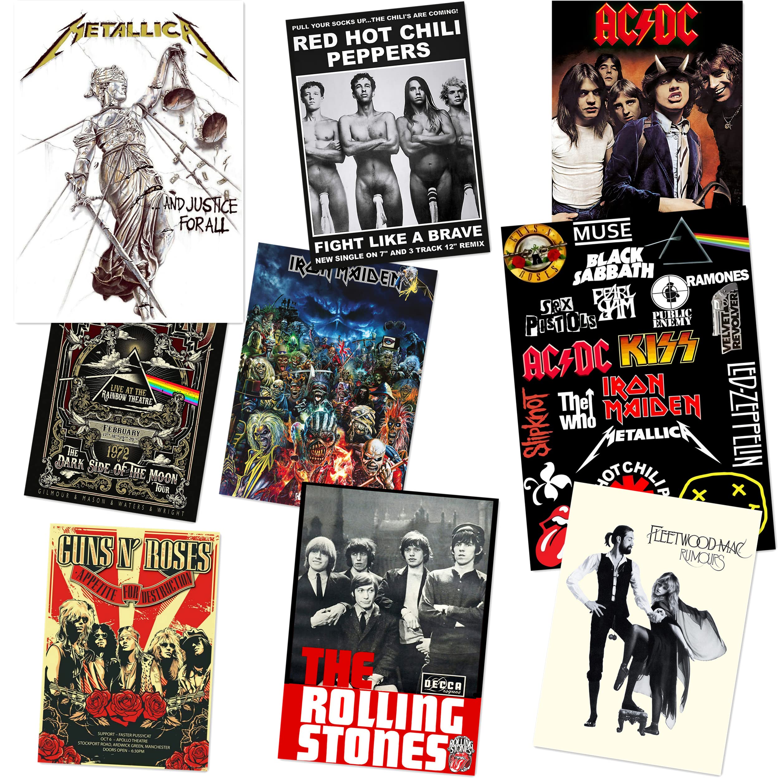 Buy Vintage Rock Band Album Covers s Canvas Cool Concert Music Wall Art ...