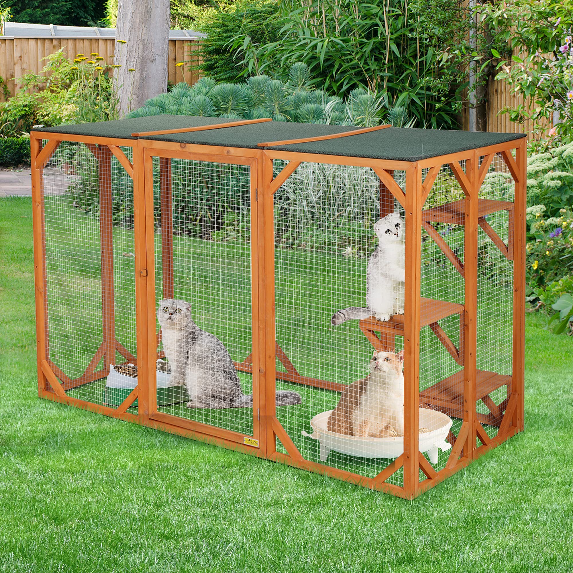 COZIWOW 71 X 32 X 43 Large Wooden Catio Outdoor Cat Enclosure coziwow-71-x-32-x-43-large-wooden-catio-outdoor-cat-enclosure