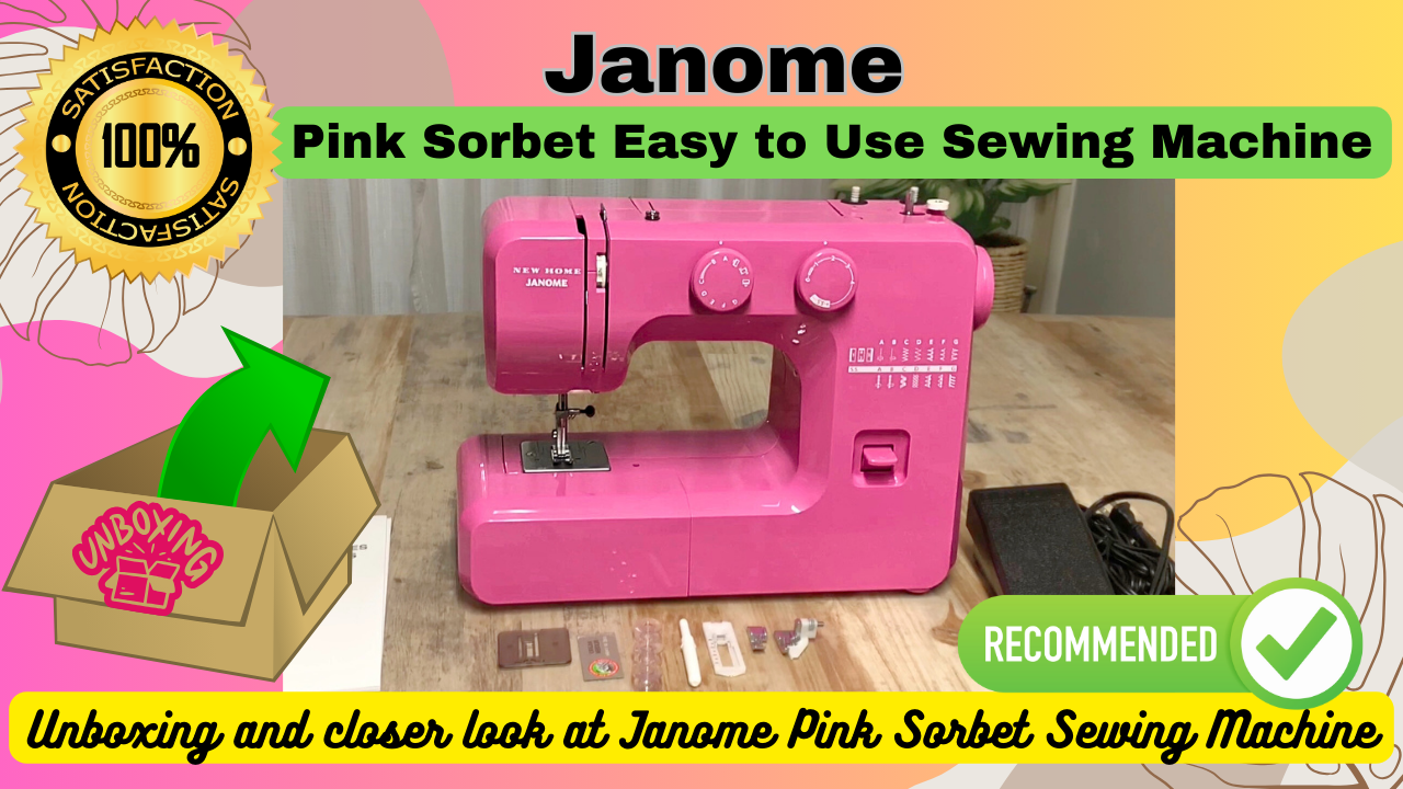 Watch Unboxing and closer look at Janome Pink Sorbet Sewing Machine # ...