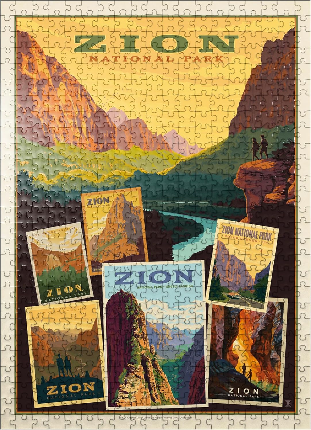 Amazon.com: MyPuzzle Zion National Park: Collage Print, Vintage Poster ...