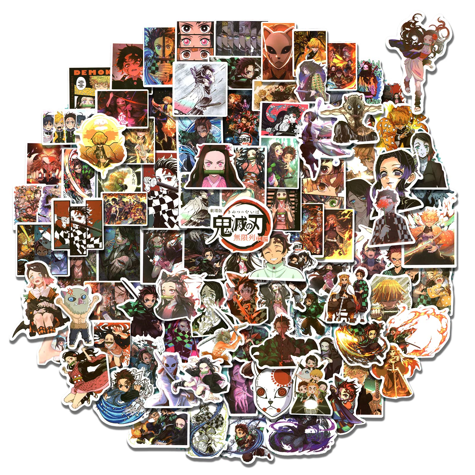 100pcs Demon Slayer Stickers Demon Slayer Sticker Pack Anime Cartoon ...