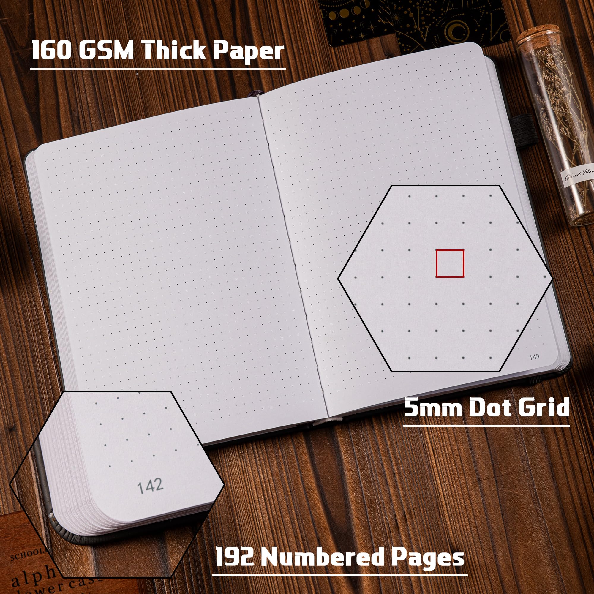 Snapklik.com : Bullet Dotted Journal Notebook, 160gsm 256 Numbered ...