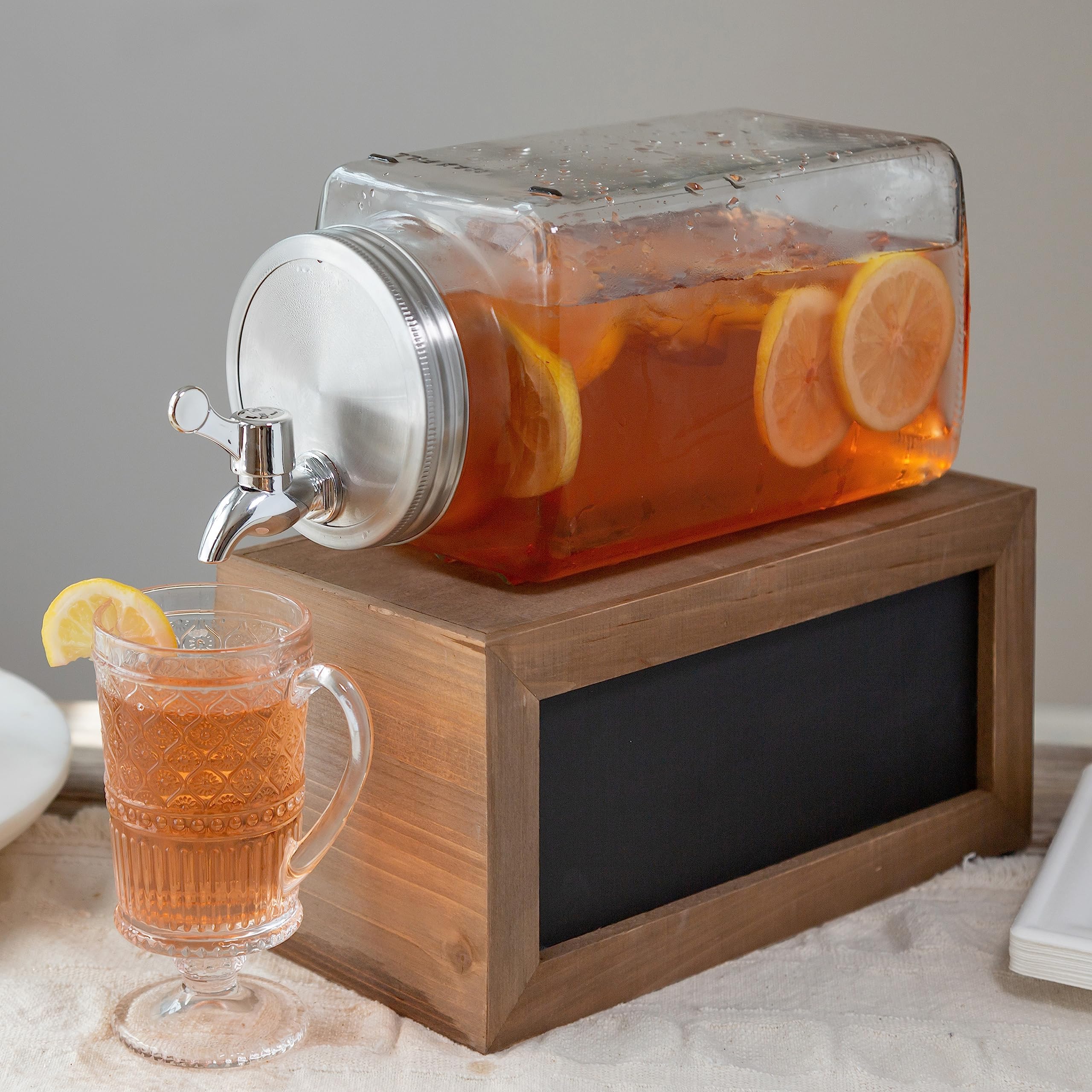 Snapklik.com : Ilyapa Glass Beverage Dispenser - 100% Leakproof Spigot ...