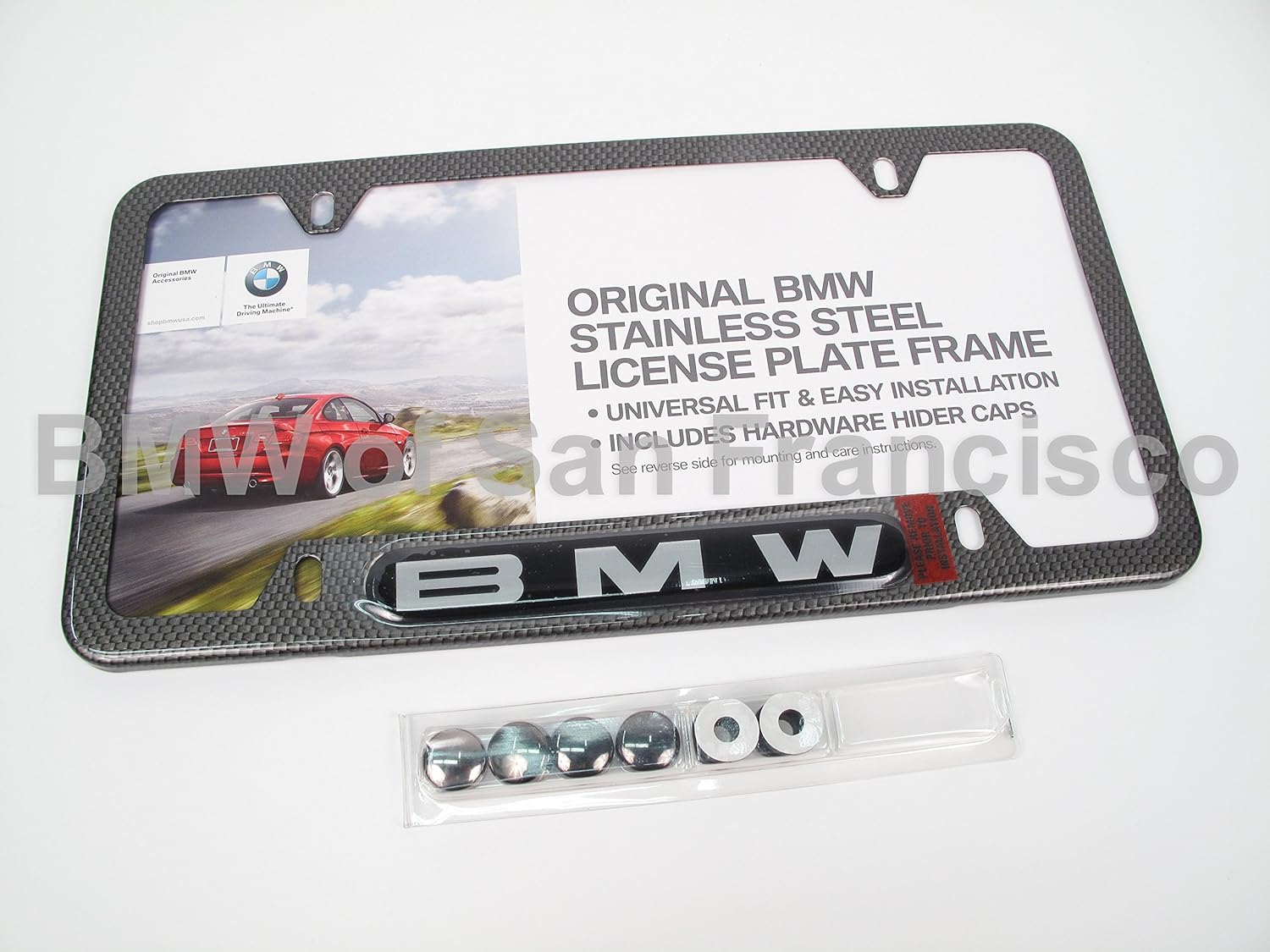 Amazon.com: BMW License Plate Frame w/BMW Logo Painted Stainless to ...