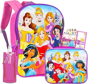 Amazon.com: Disney Princess Backpack with Lunch Box for Girls Bundle ...