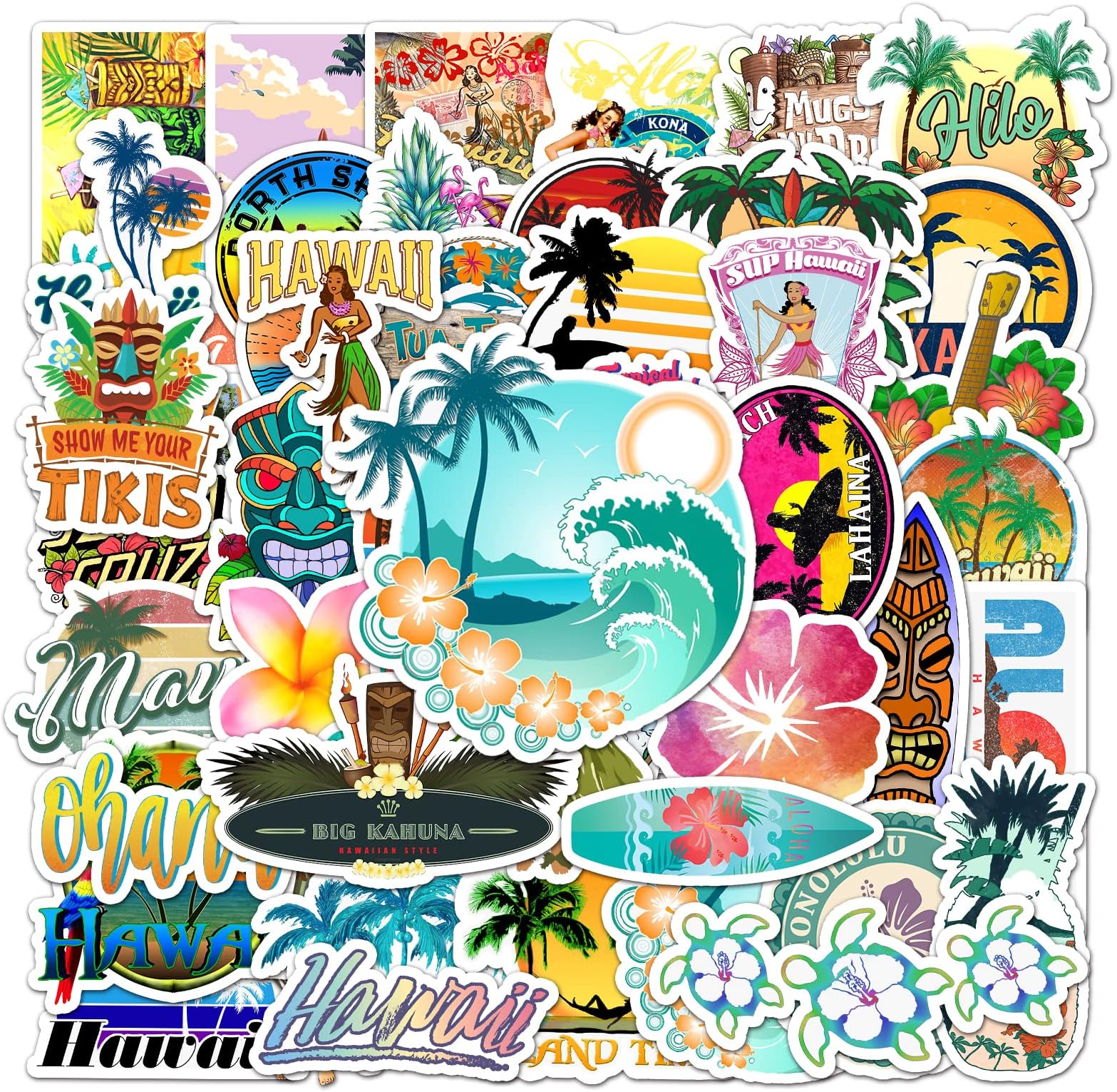Amazon.com: 50 Pcs Sea Stickers Vacation Decals for Water Bottle Laptop ...