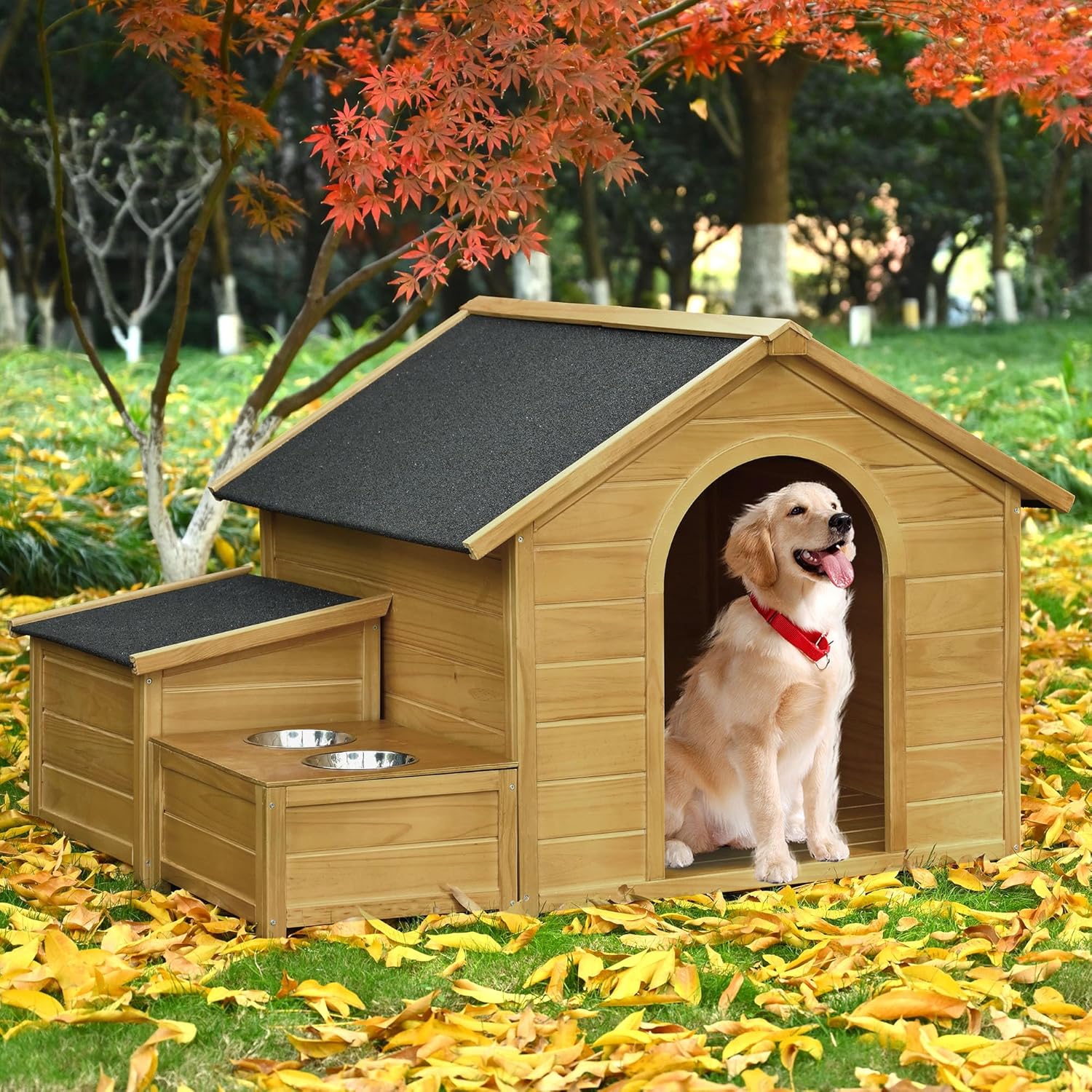 Amazon.com: LUSPAZ 51.18 Inch Large Size Wooden Dog House, for Large ...